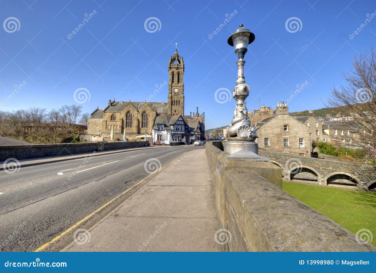 Peebles stock photo. Image of church, street, road, high - 13998980