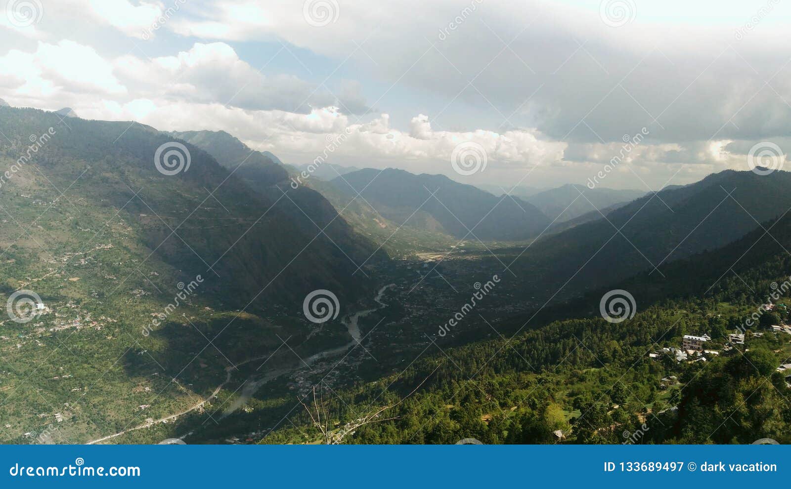 View kullu stock image. Image of peej, view, village - 133689497