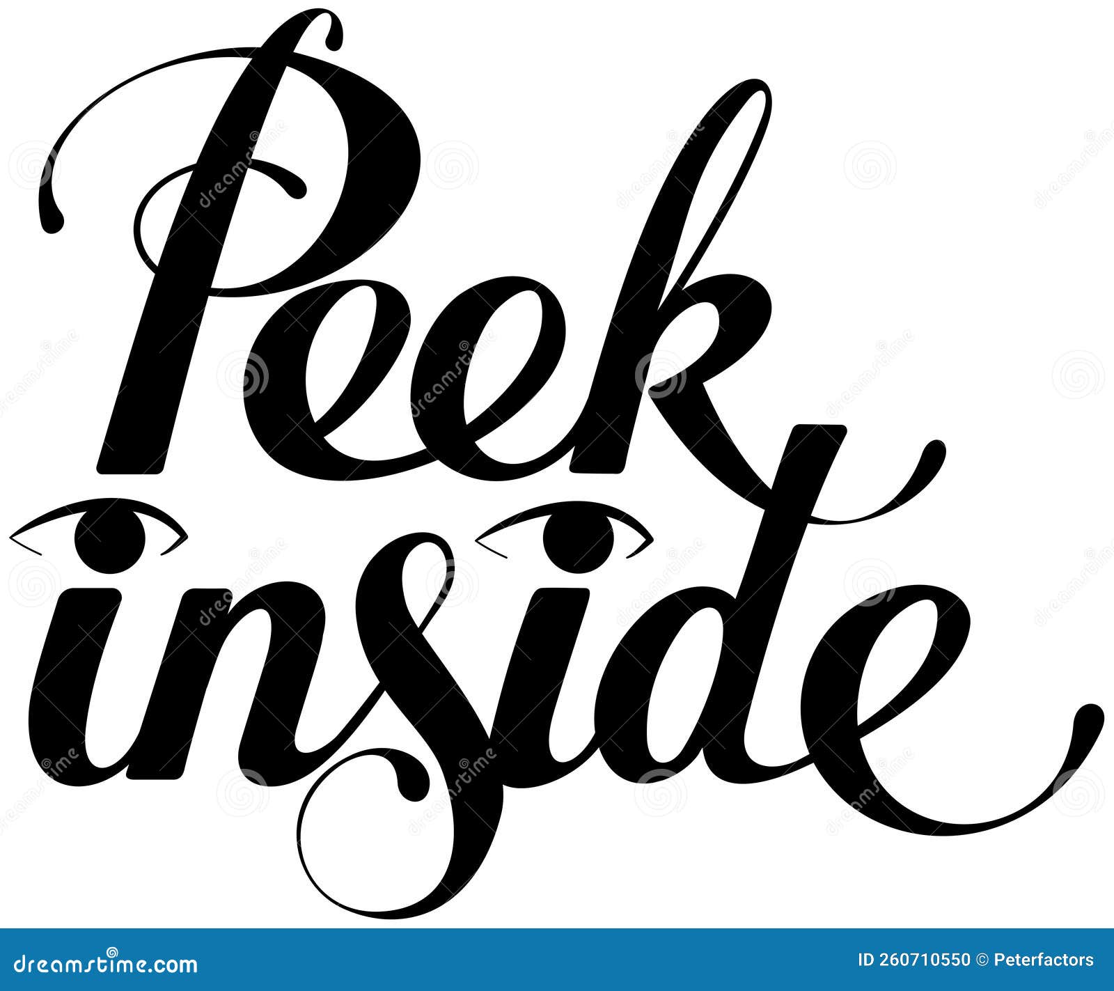 Peek Inside - Custom Calligraphy Text Vector Illustration ... Peek Inside - Custom Calligraphy Text Vector Illustration ...