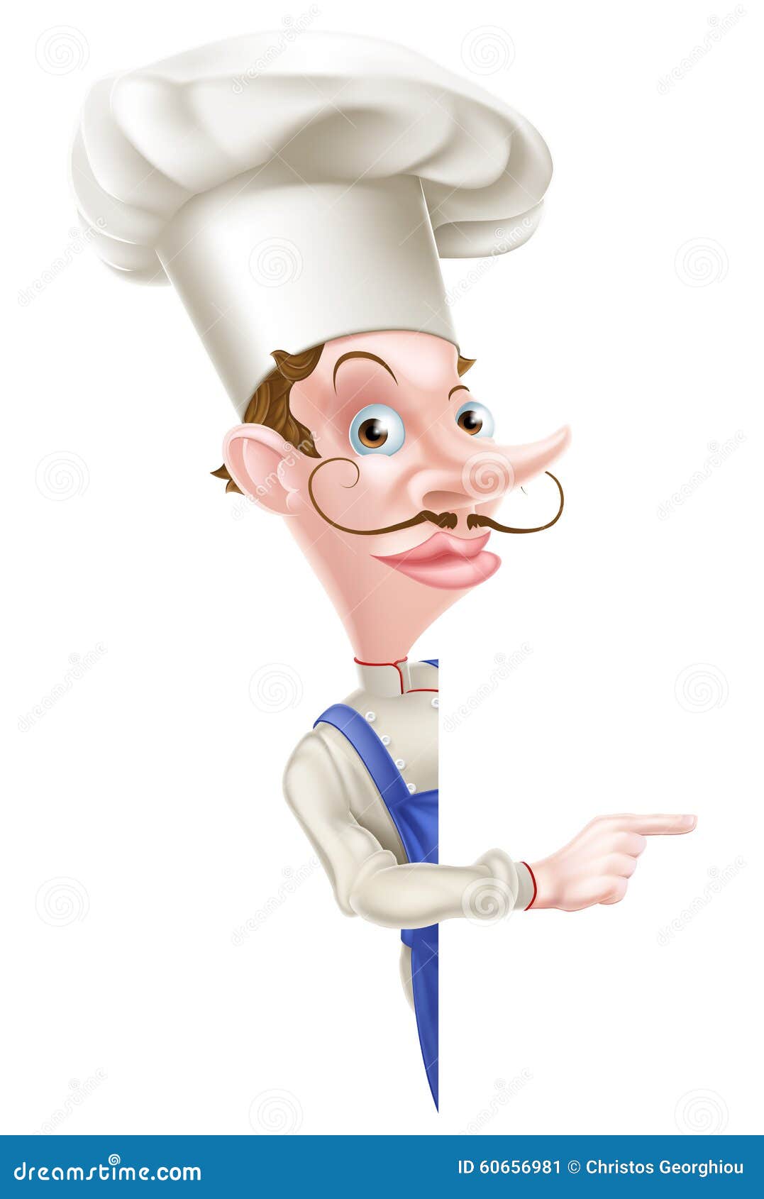 Peeking Chef Pointing Cartoon Vector | CartoonDealer.com #60656981