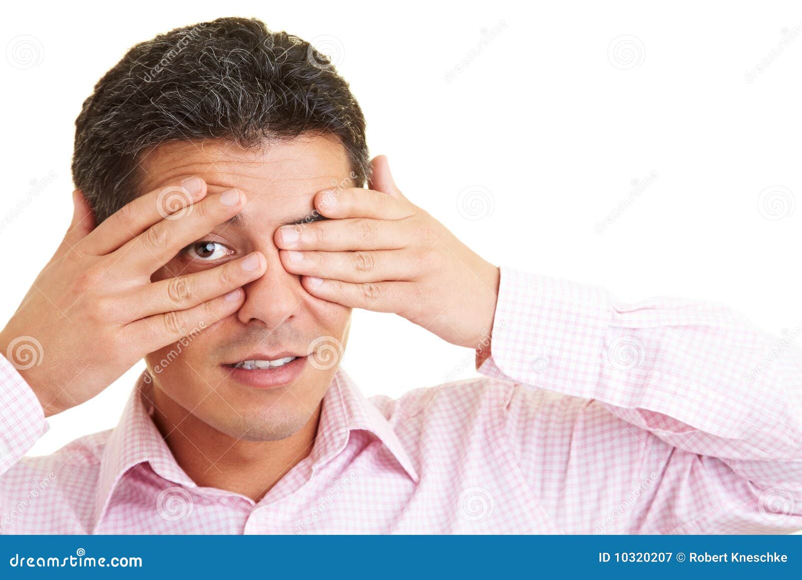 Peeking through fingers stock image. Image of discovery - 10320207