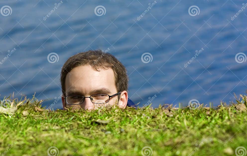 Peeking man stock photo. Image of wave, sunny, human - 13938918