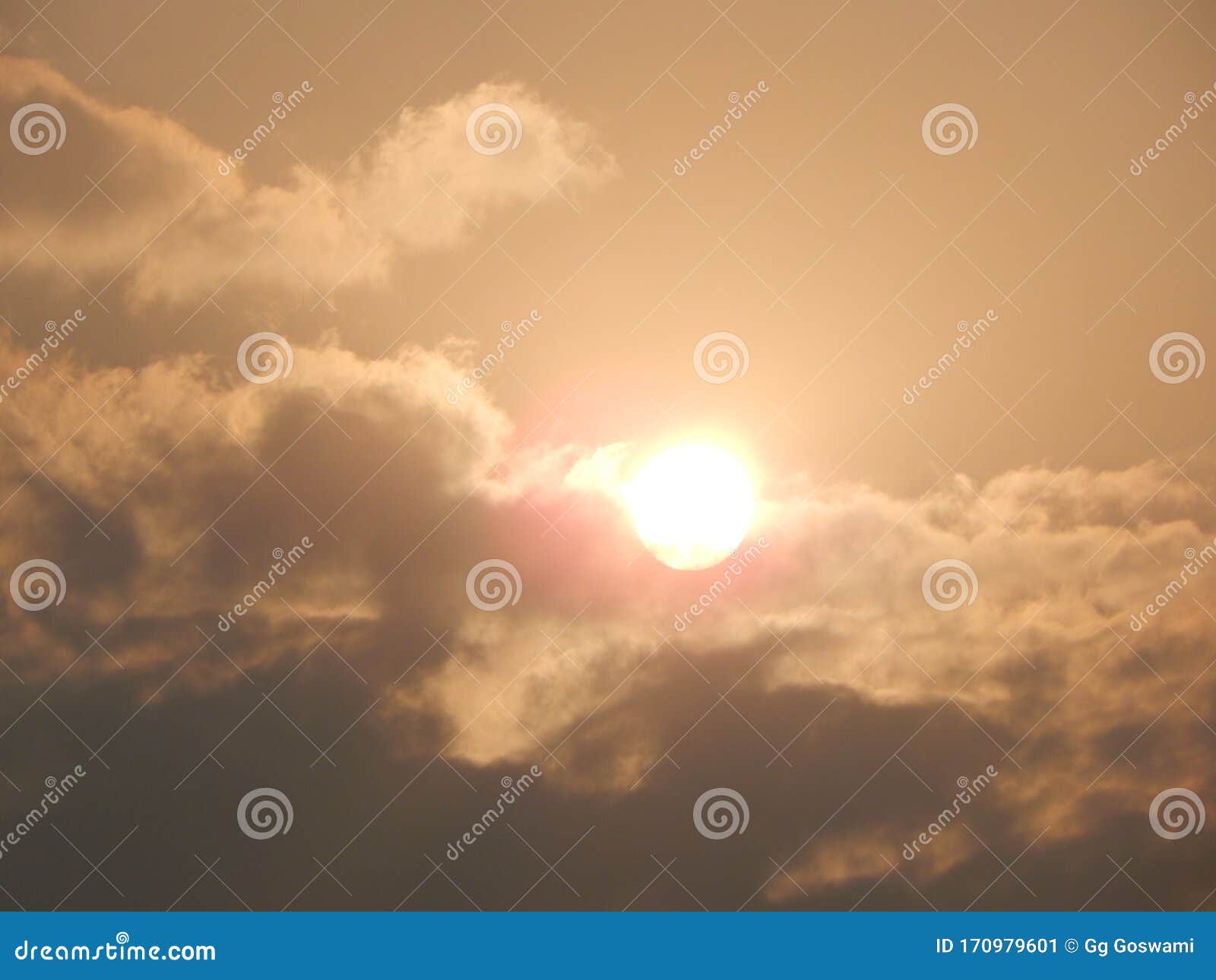 Sun in Cloudy Sky stock image. Image of naturebeauty - 170979601
