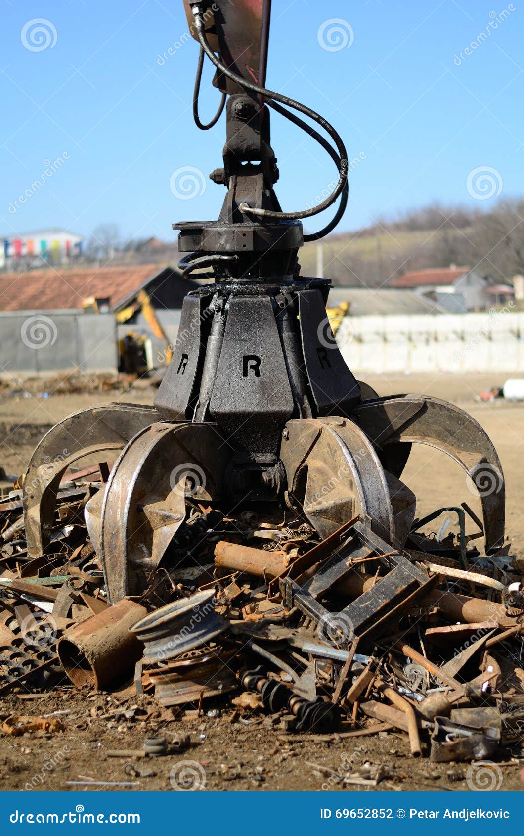 Peel grab for scrap metal stock photo. Image of recycling - 69652852