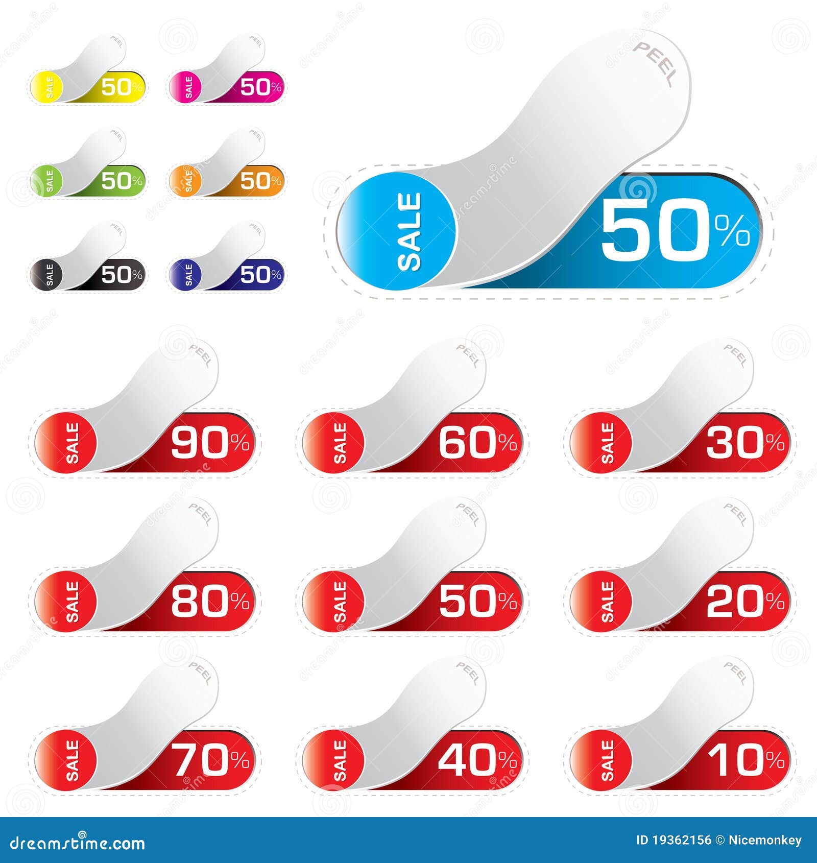 Peel sale tag stock illustration. Illustration of element - 19362156