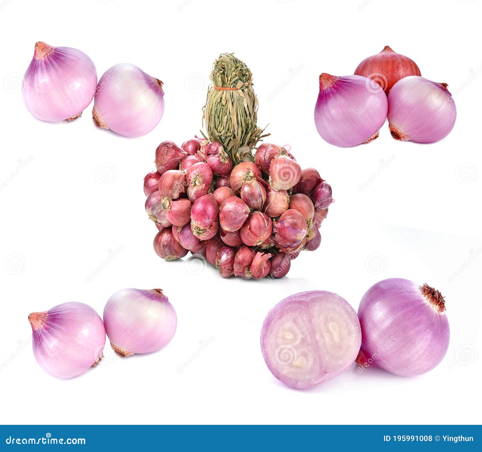 Peel Shallots Isolated on a White Background Stock Photo - Image of ...