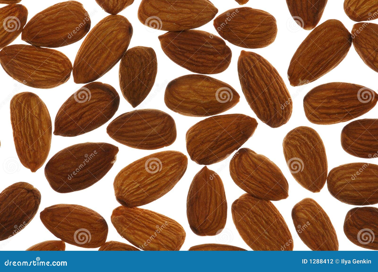 Peeled Almond on White Background Stock Photo - Image of group ...