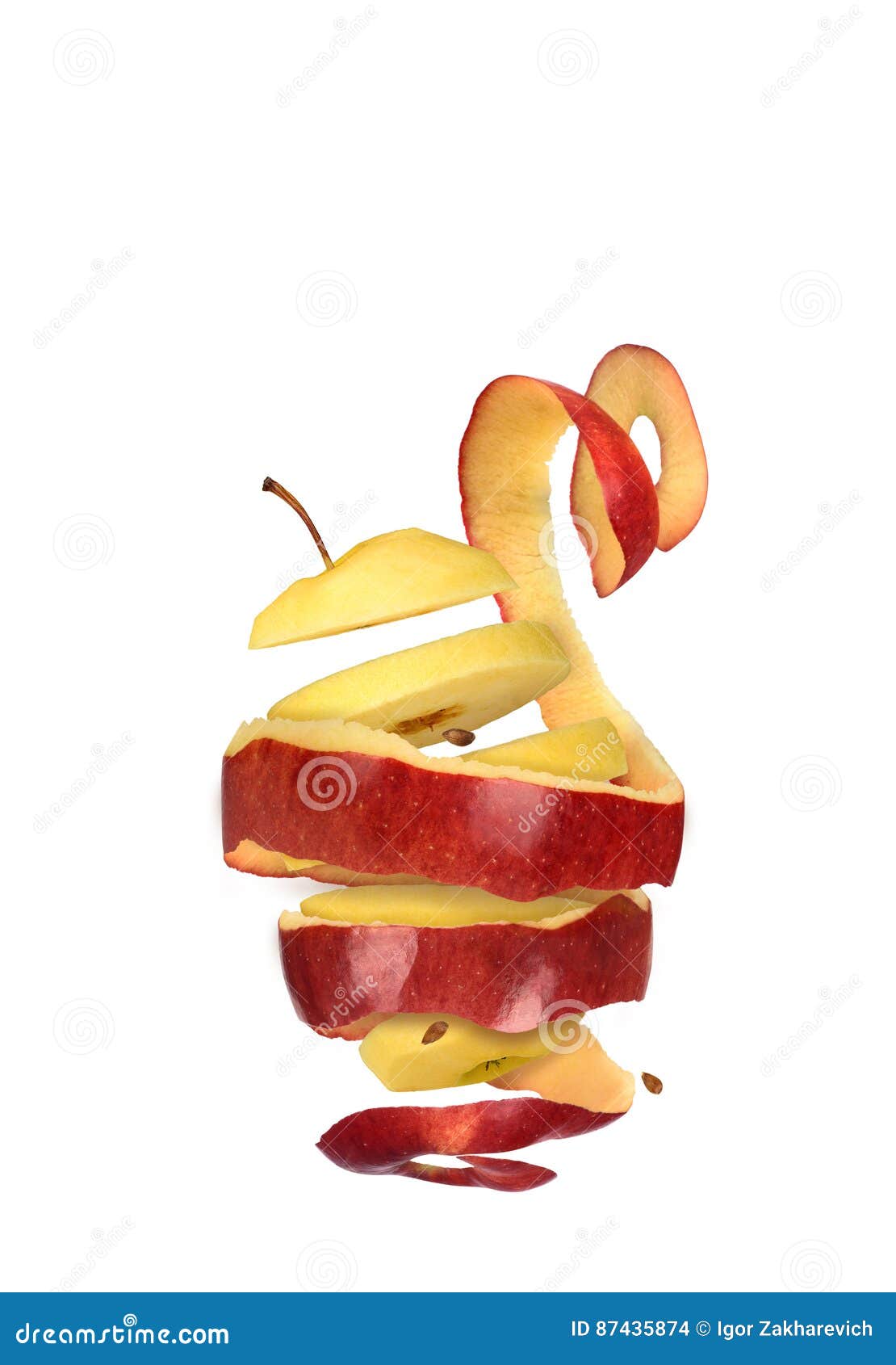 Peeled apple stock photo. Image of close, ripe, nutrition - 87435874