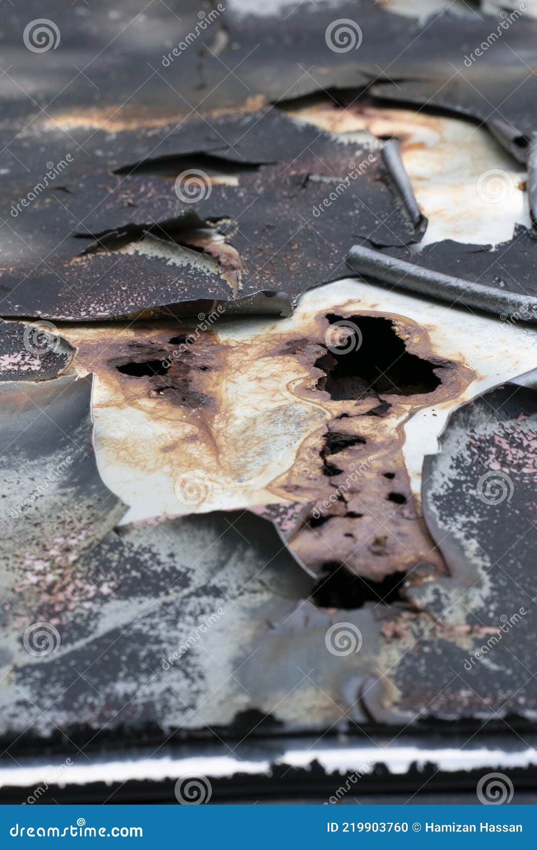 Peeled Body Paint from Top of an Old Car Stock Photo - Image of crack ...