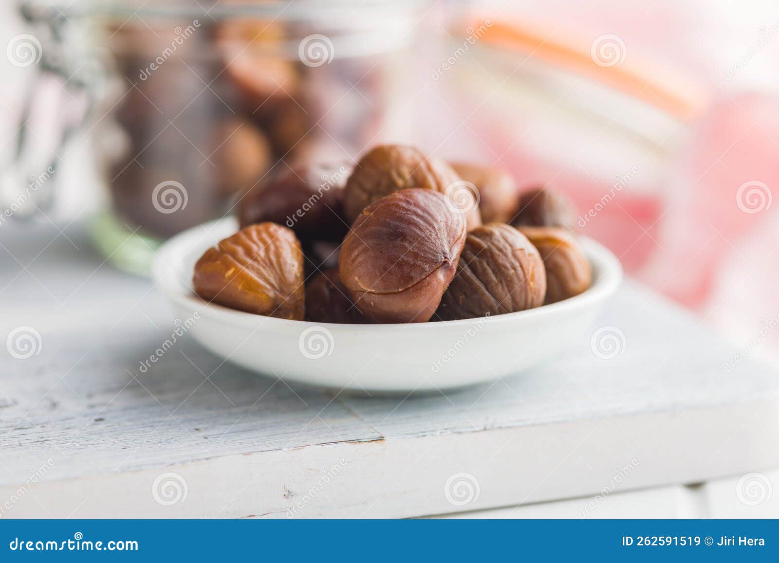 Peeled Chestnuts. Sweet Roasted Chestnuts in Bowl Stock Image - Image ...