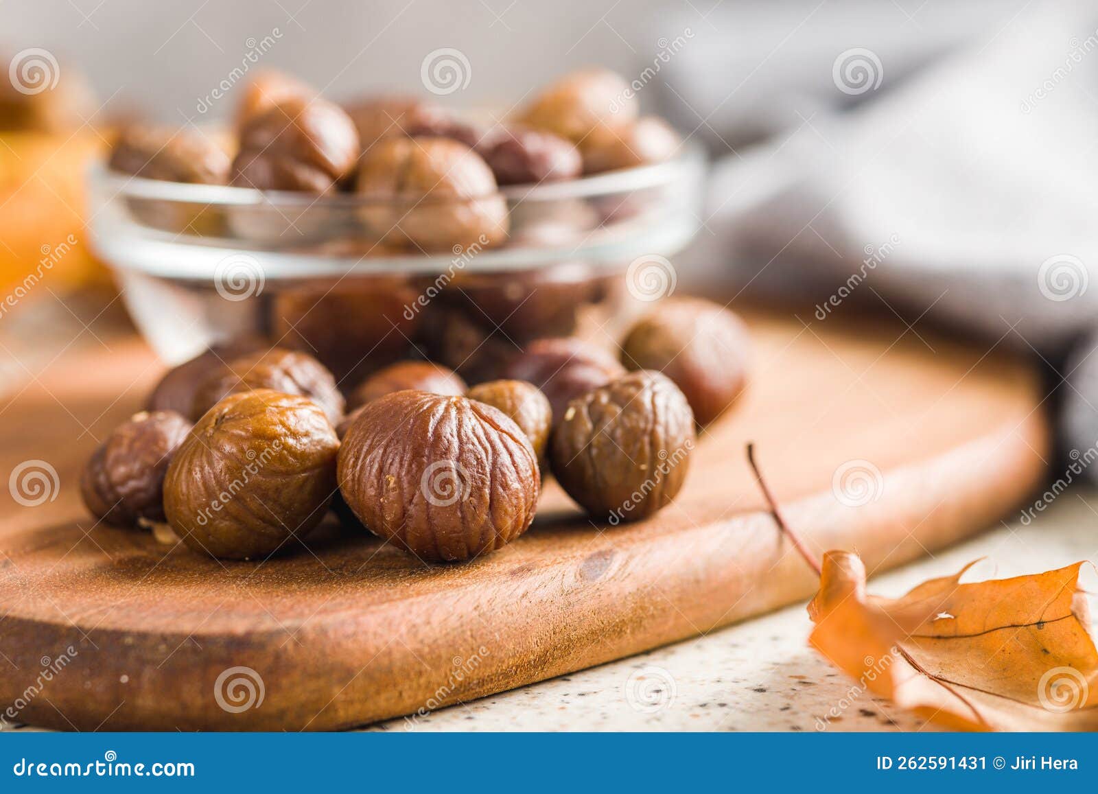 Peeled Chestnuts. Sweet Roasted Chestnuts on Cutting Board Stock Image ...