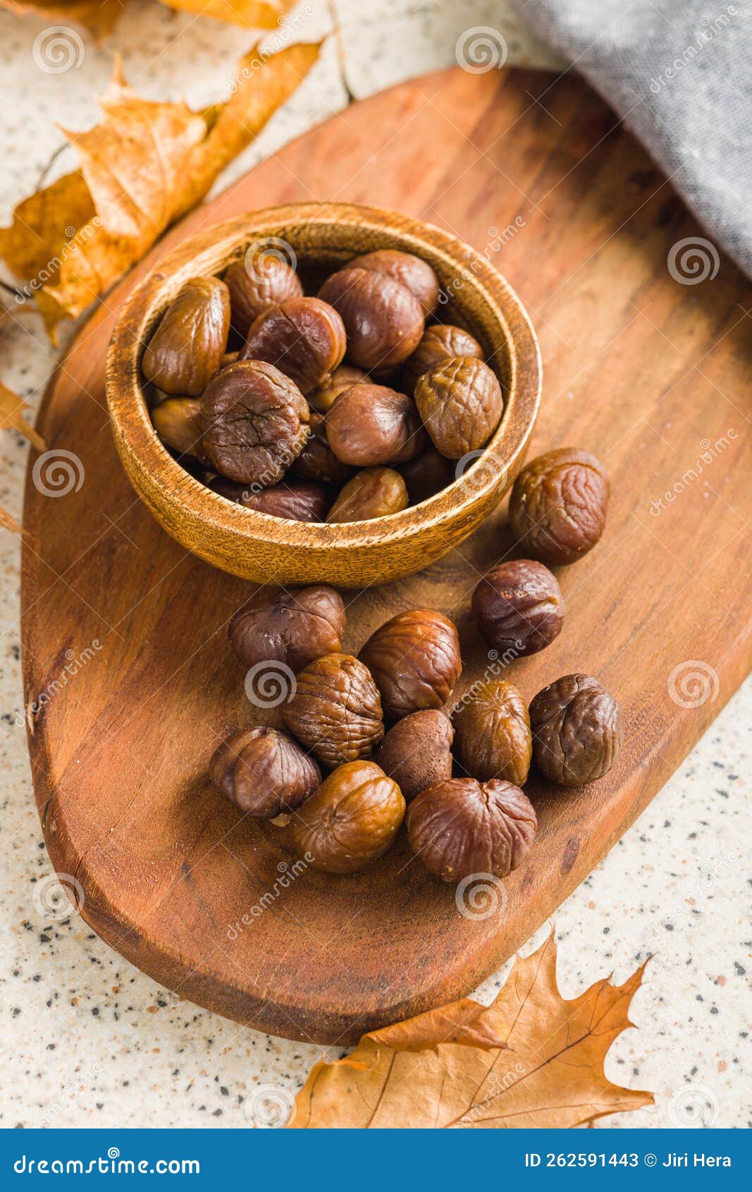 Peeled Chestnuts. Sweet Roasted Chestnuts on Cutting Board Stock Image ...