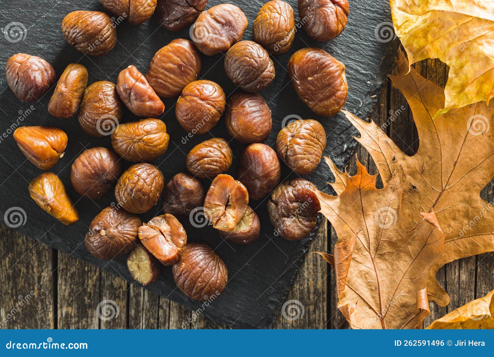 Peeled Chestnuts. Sweet Roasted Chestnuts on Cutting Board. Top View ...