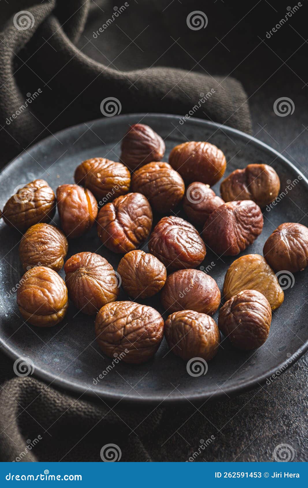 Peeled Chestnuts. Sweet Roasted Chestnuts on Plate Stock Image - Image ...