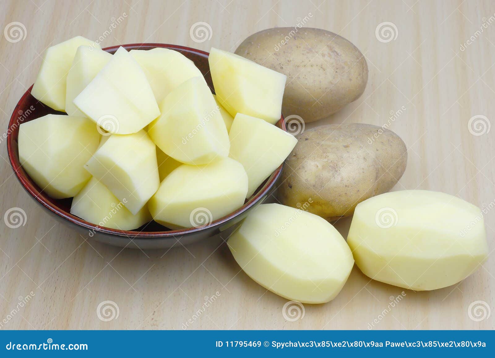 Peeled and Chopped Potatoes Stock Image - Image of vegetarian, potato ...