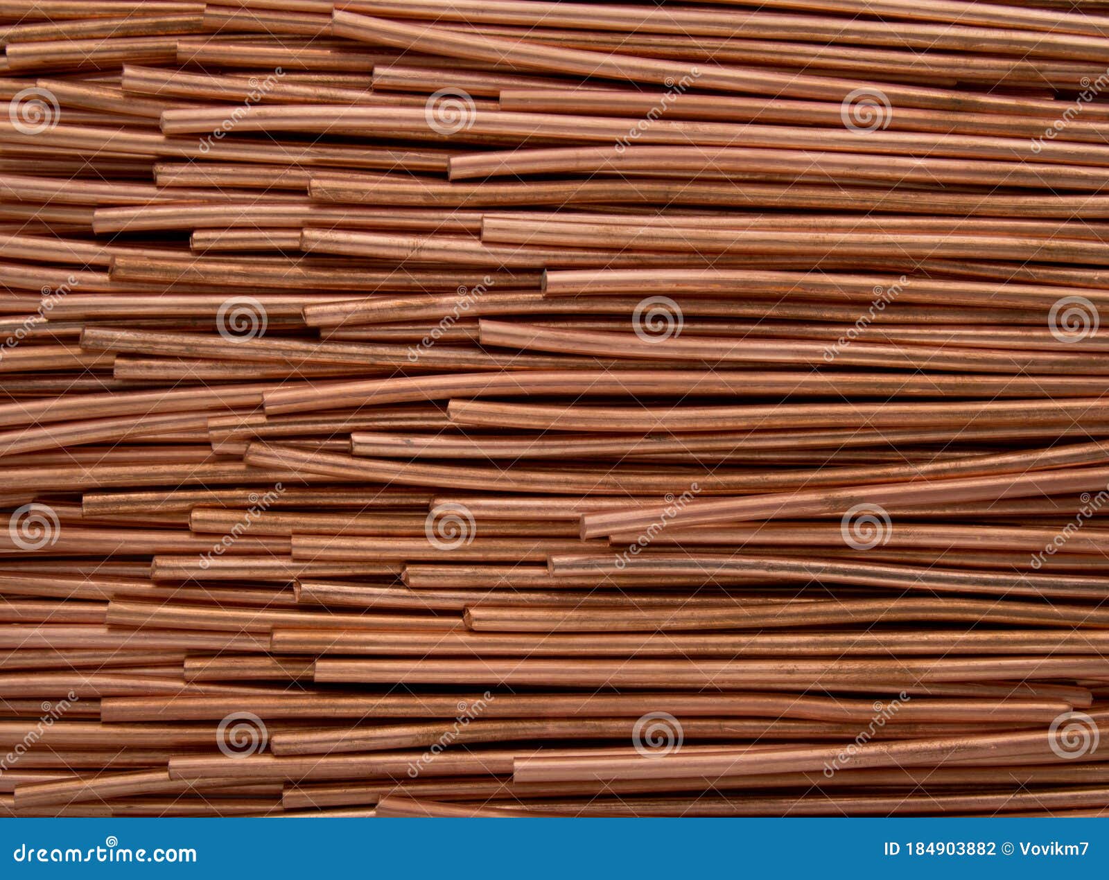 The Cleaned Copper Conductors of the Wire on a Gray Background and the ...
