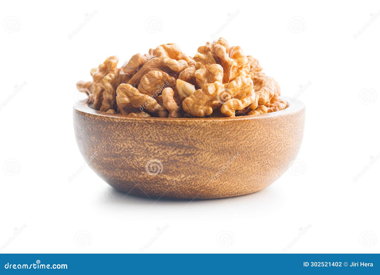 Peeled Dried Walnut Kernels in Bowl Isolated on White Background Stock ...
