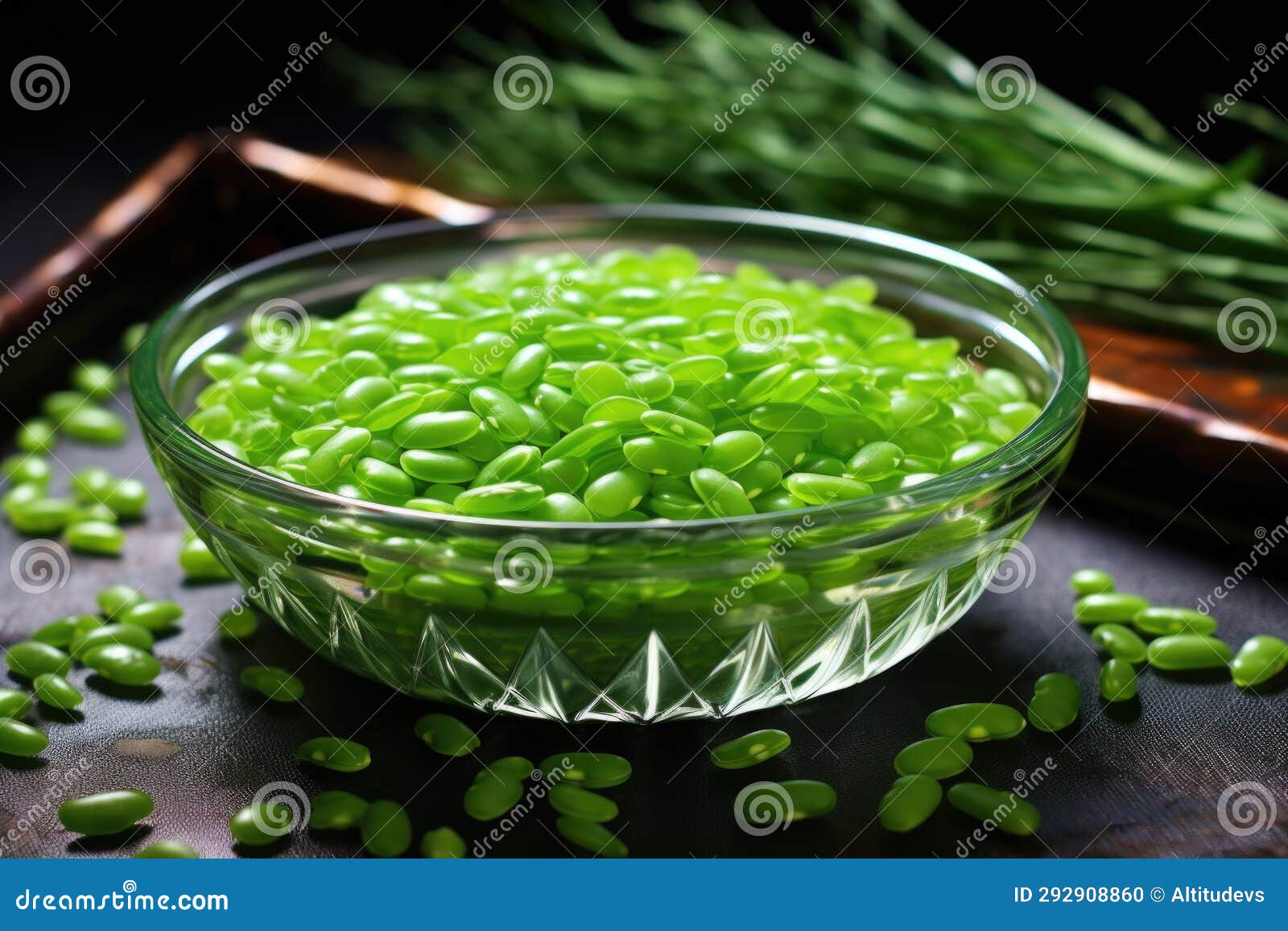 Peeled Edamame Beans Scattered on Glass Dish Stock Photo - Image of ...