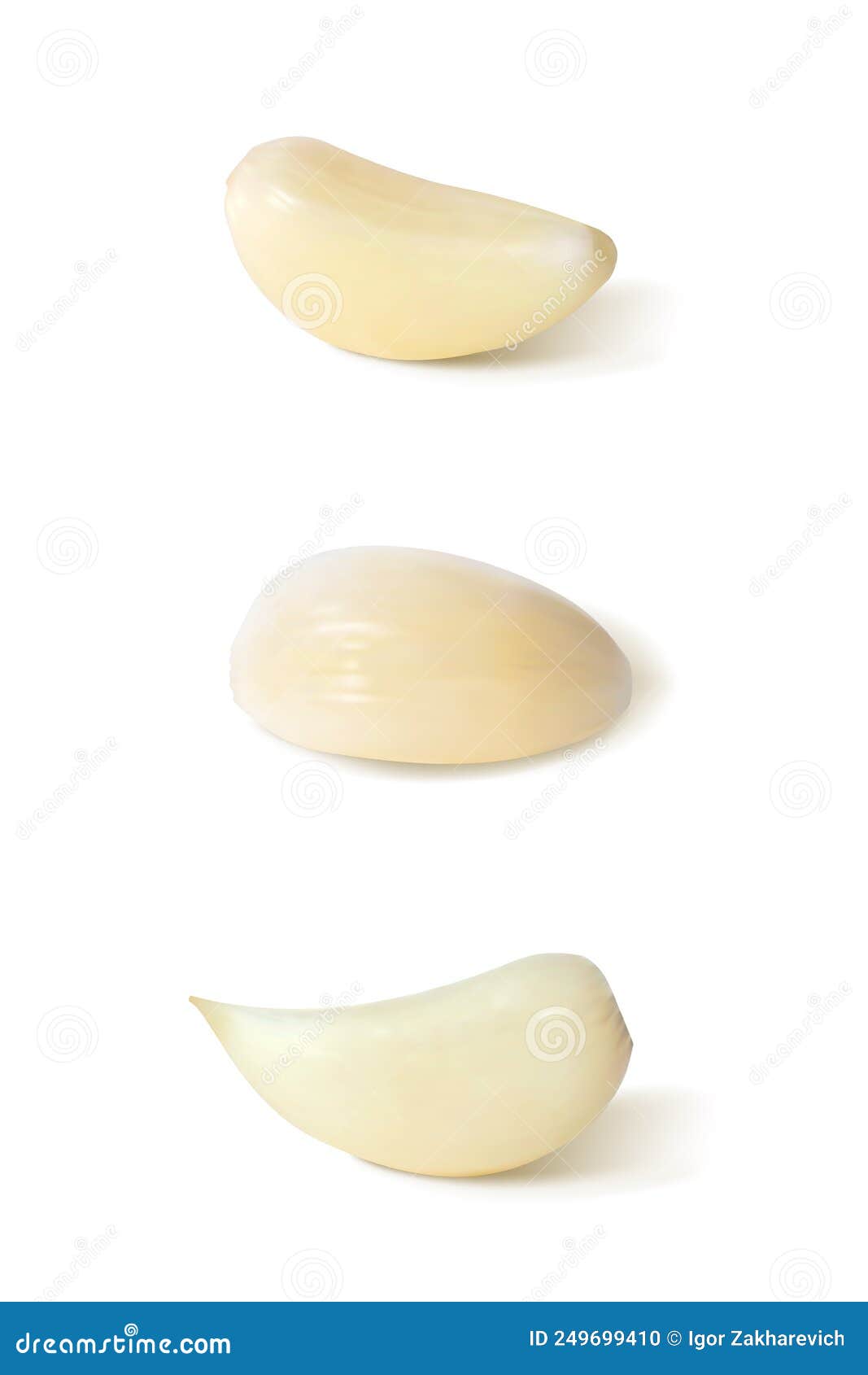 Peeled Garlic Cloves Isolated On White Background Royalty Free Stock