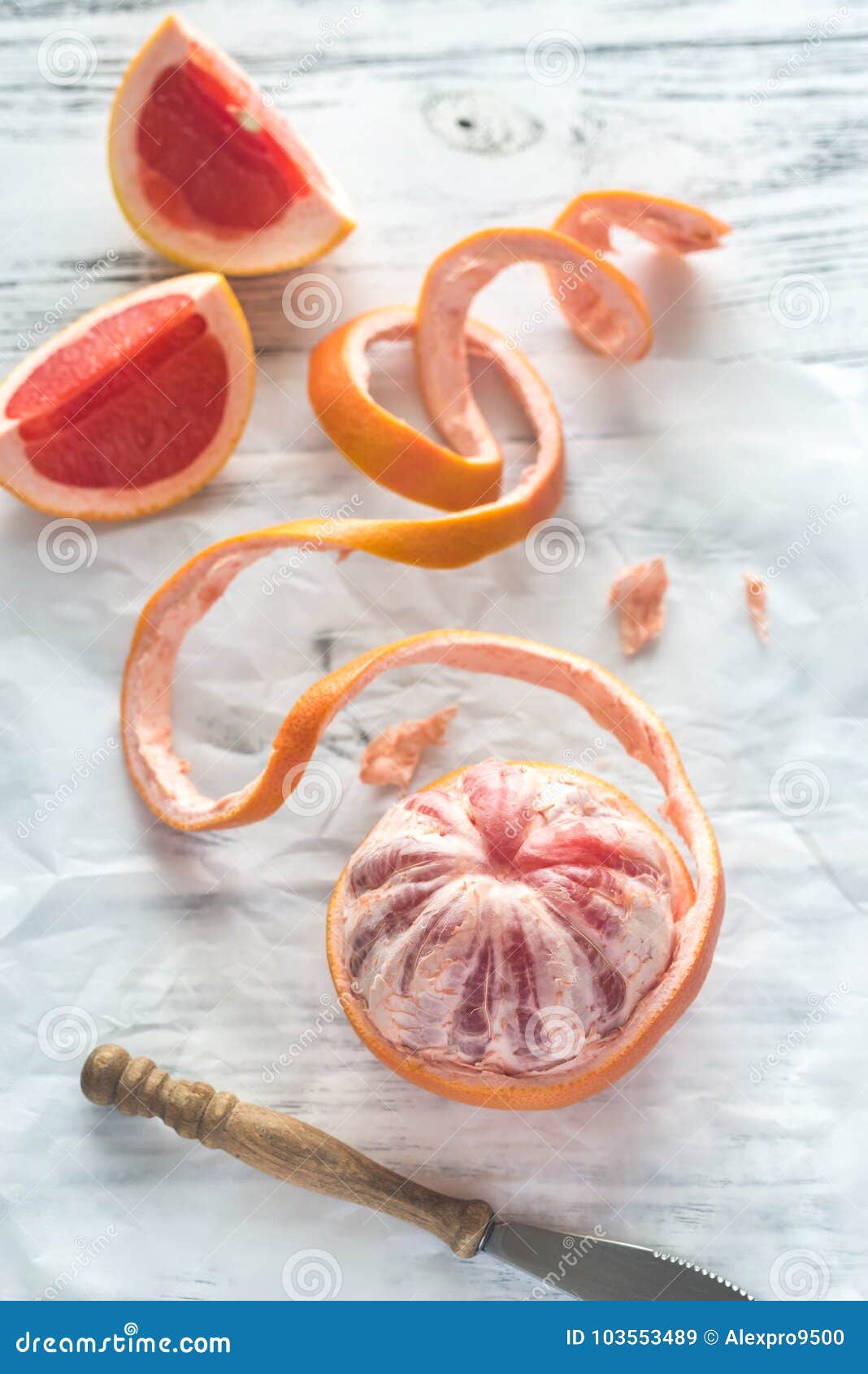 Peeled grapefruit close up stock image. Image of parchment - 103553489
