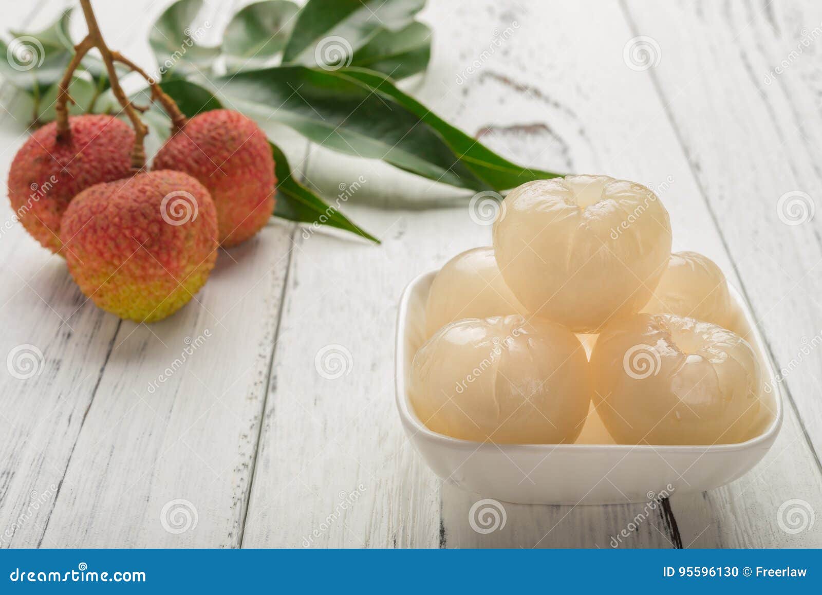 Peeled Lichee in Front with Some Fresh Unpeel Ones Stock Photo - Image ...