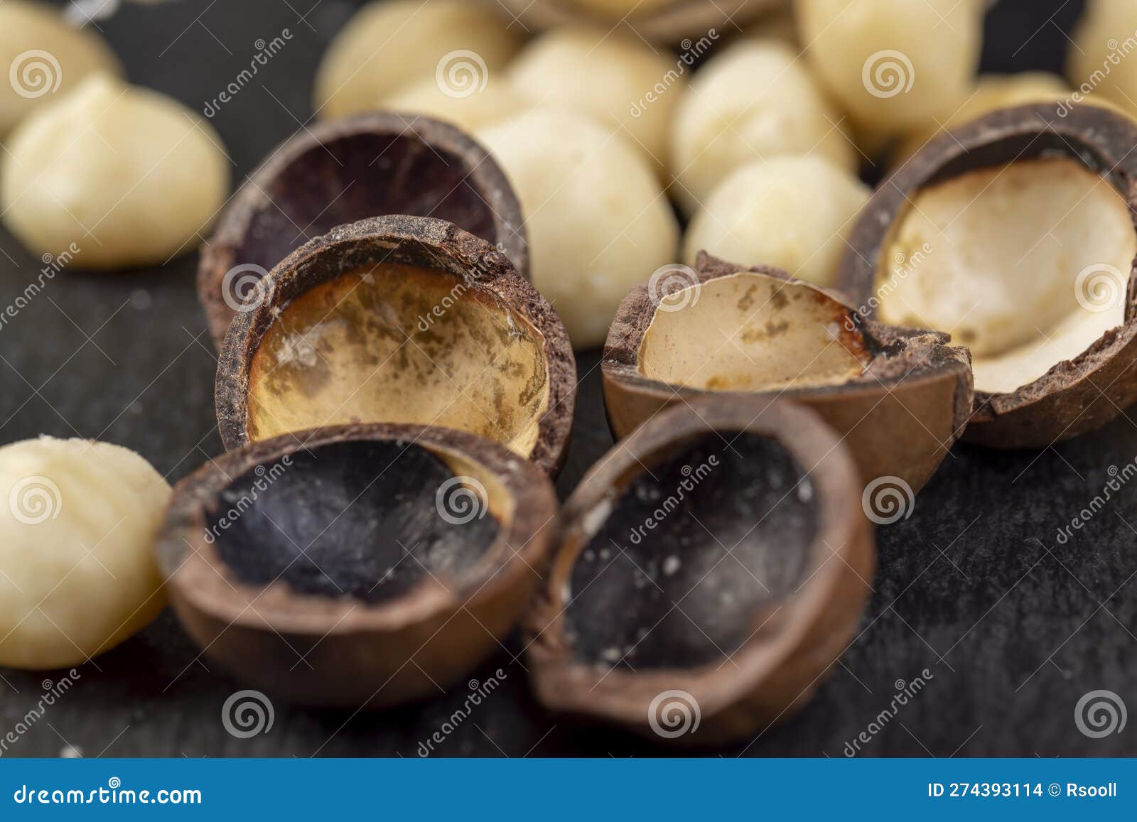 Peeled Macadamia Nuts on the Table Stock Photo - Image of shelled ...