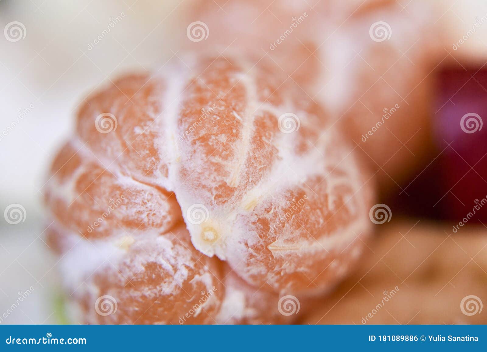 Peeled Mandarin, Closer Look at the Texture Stock Photo - Image of ...