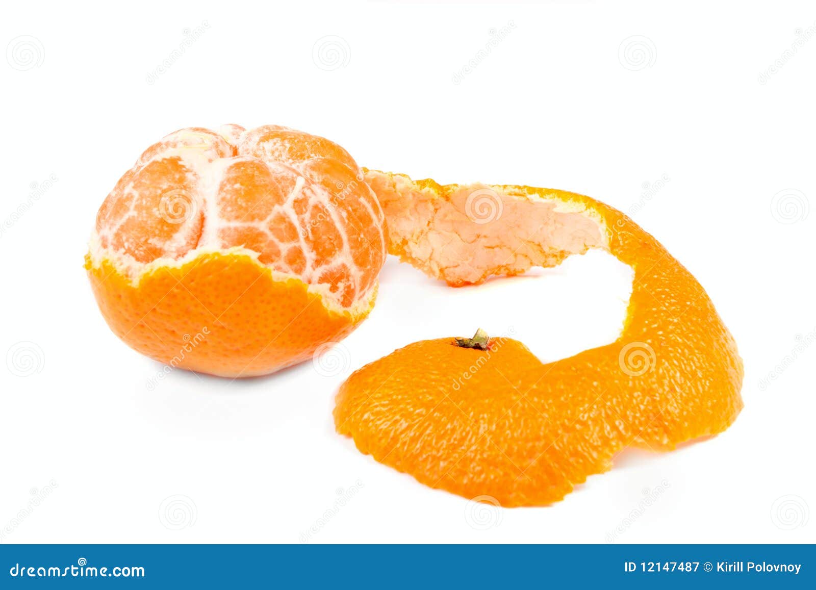 Peeled mandarin isolated stock image. Image of closeup - 12147487