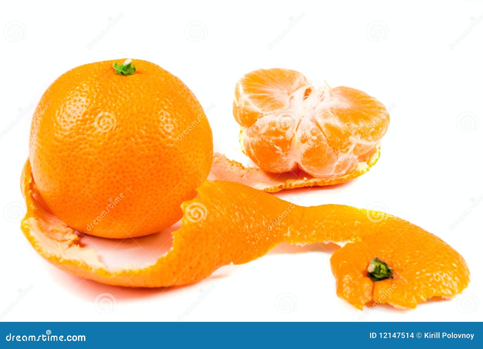 Peeled mandarin isolated stock photo. Image of orange - 12147514
