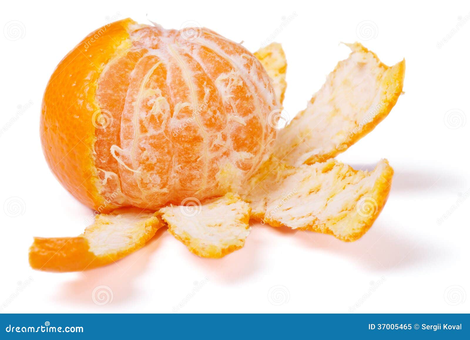 Peeled Mandarin Isolated on White Background. Stock Image - Image of ...