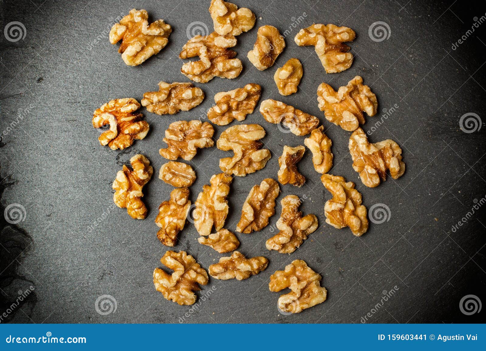 Peeled Nuts on a Black Slab Stock Image - Image of sweet, cooking ...