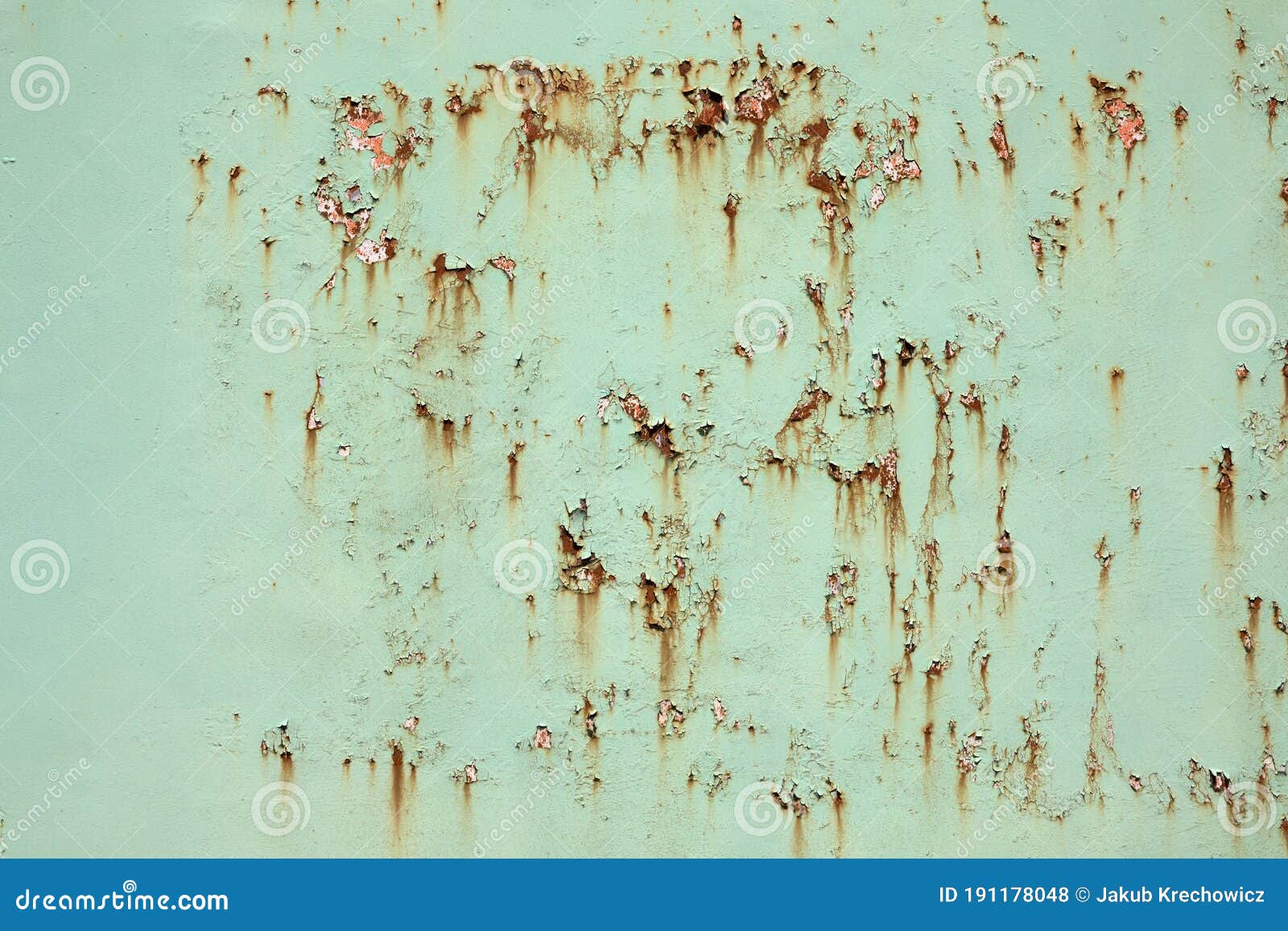 Rusty Green Mint Metal Wall With Brown Patterns. Metal Rust Texture ...