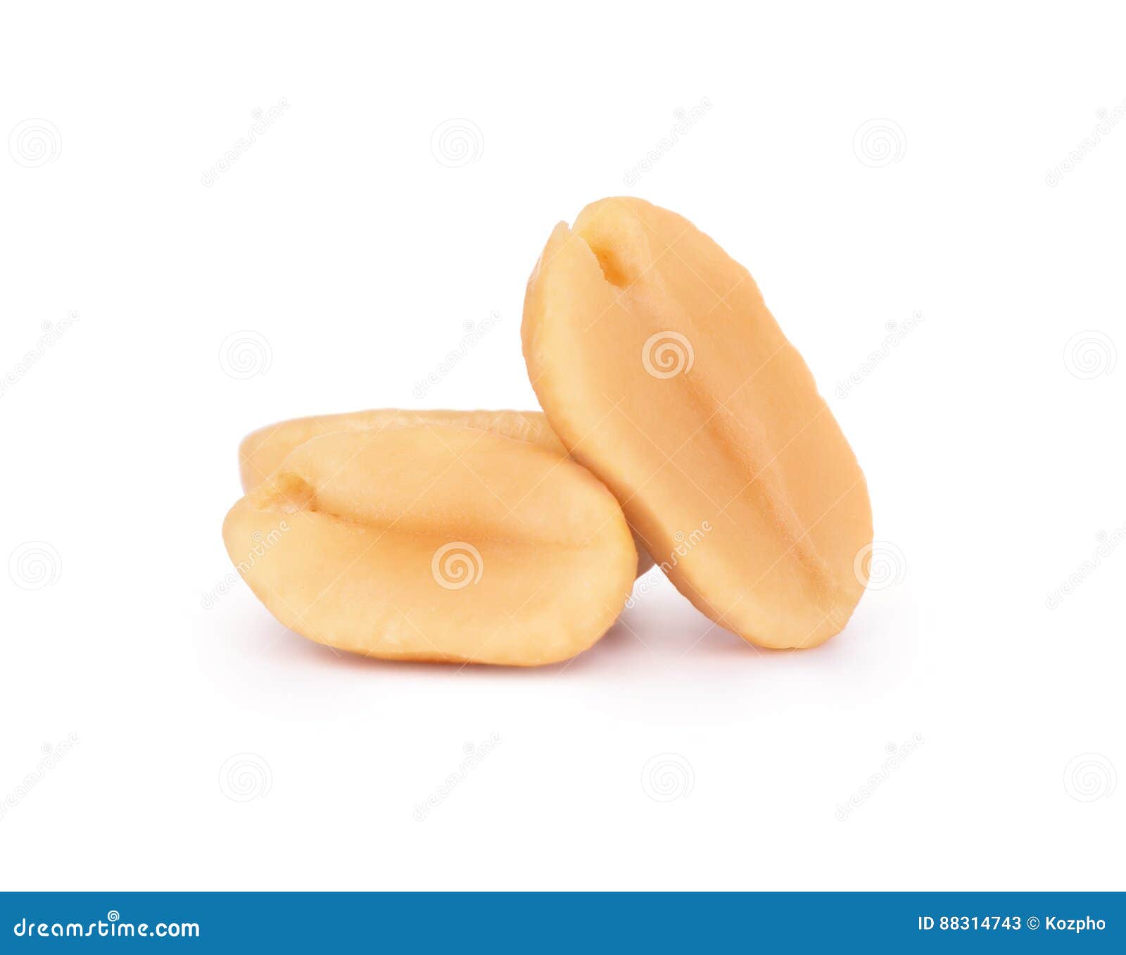 Peeled Peanut Closeup Isolated on White Stock Image - Image of calories ...