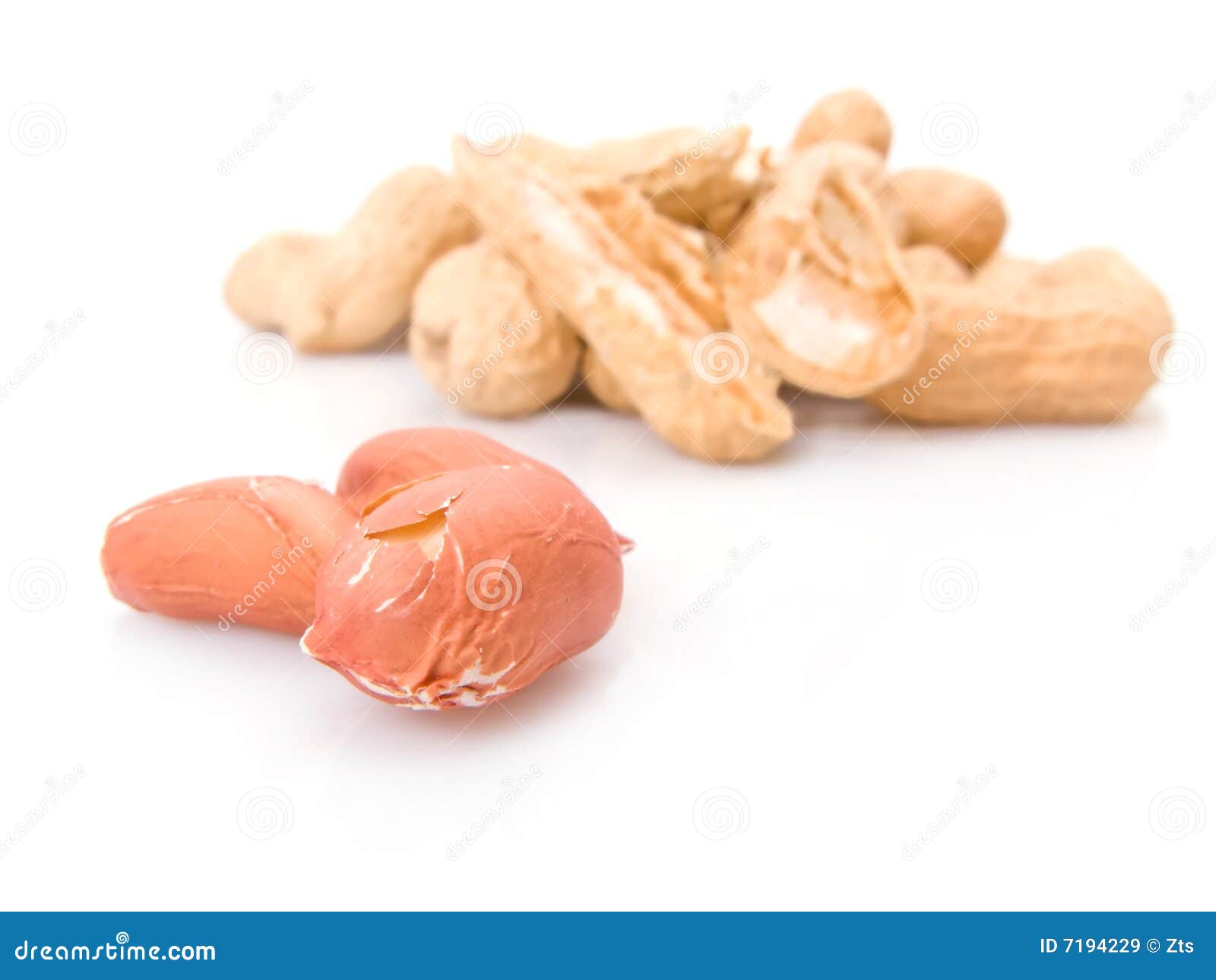 Peeled Peanuts In A Wooden Barrel Isolated On White Background Royalty ...