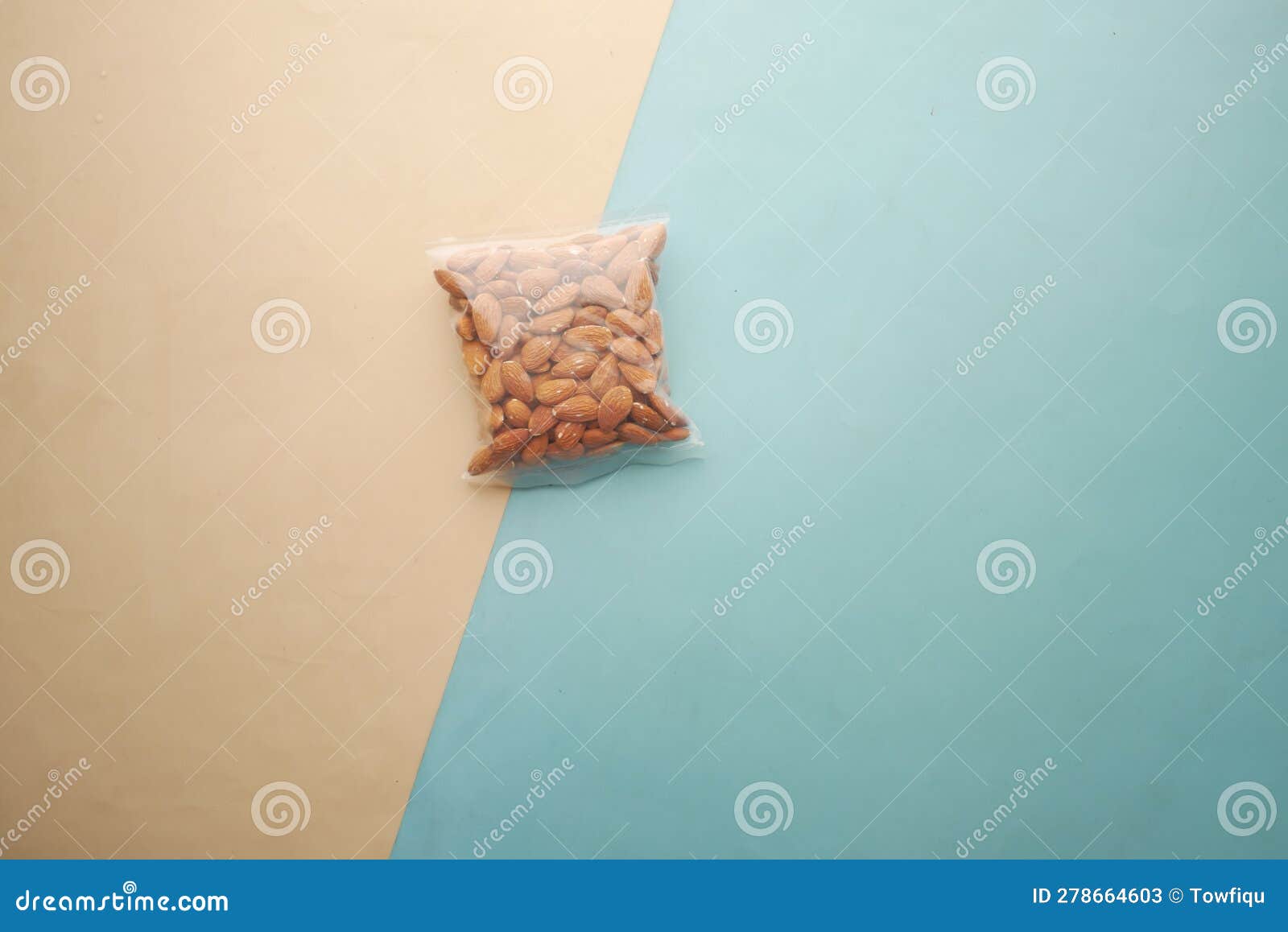 Peeled Peanuts in a Plastic Packet on Color Table Stock Image - Image ...