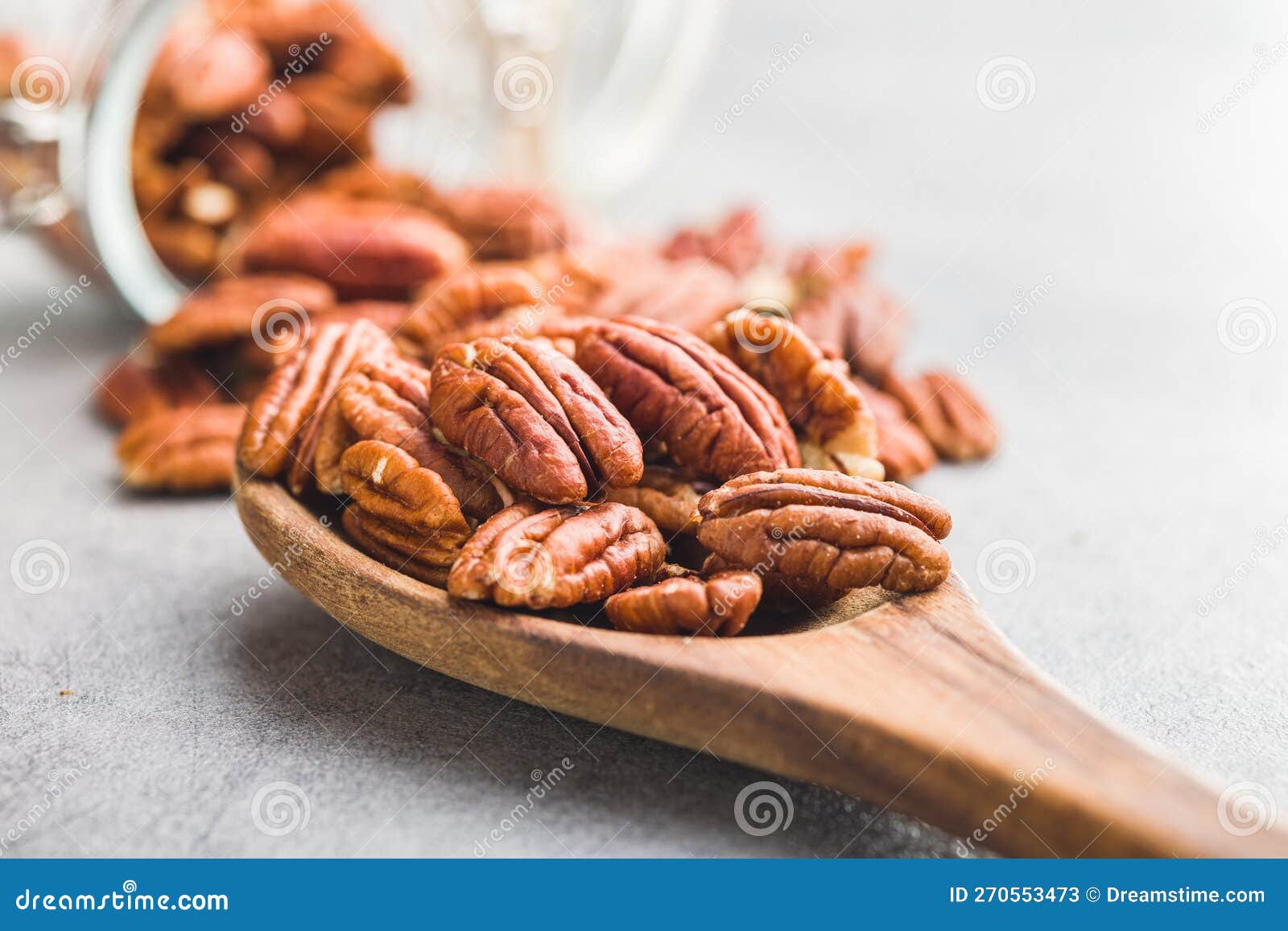 Peeled Pecan Nuts in Wooden Spoon Stock Image - Image of macro, nature ...