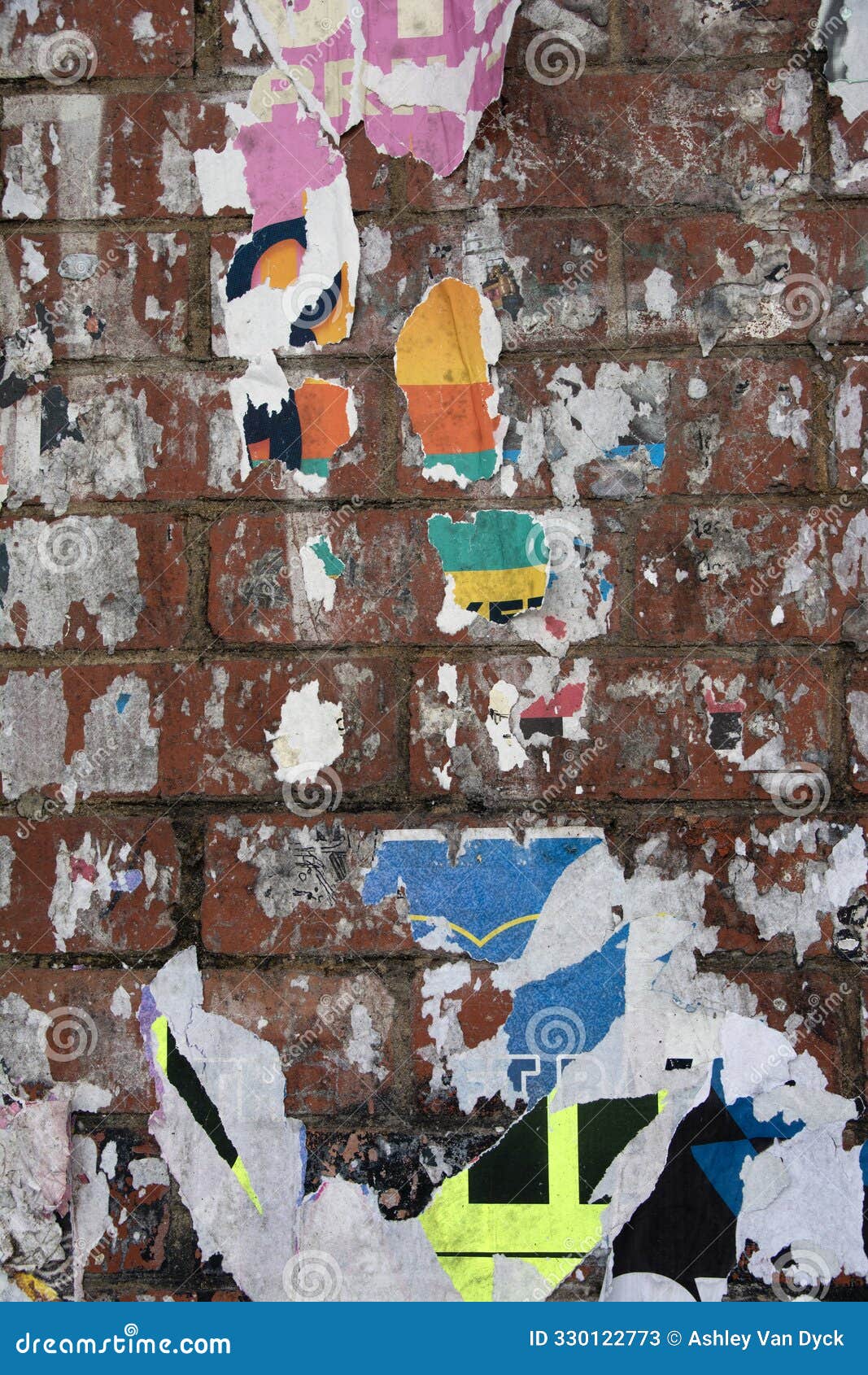 Peeled Posters on a Wall Background Texture Stock Image - Image of ...