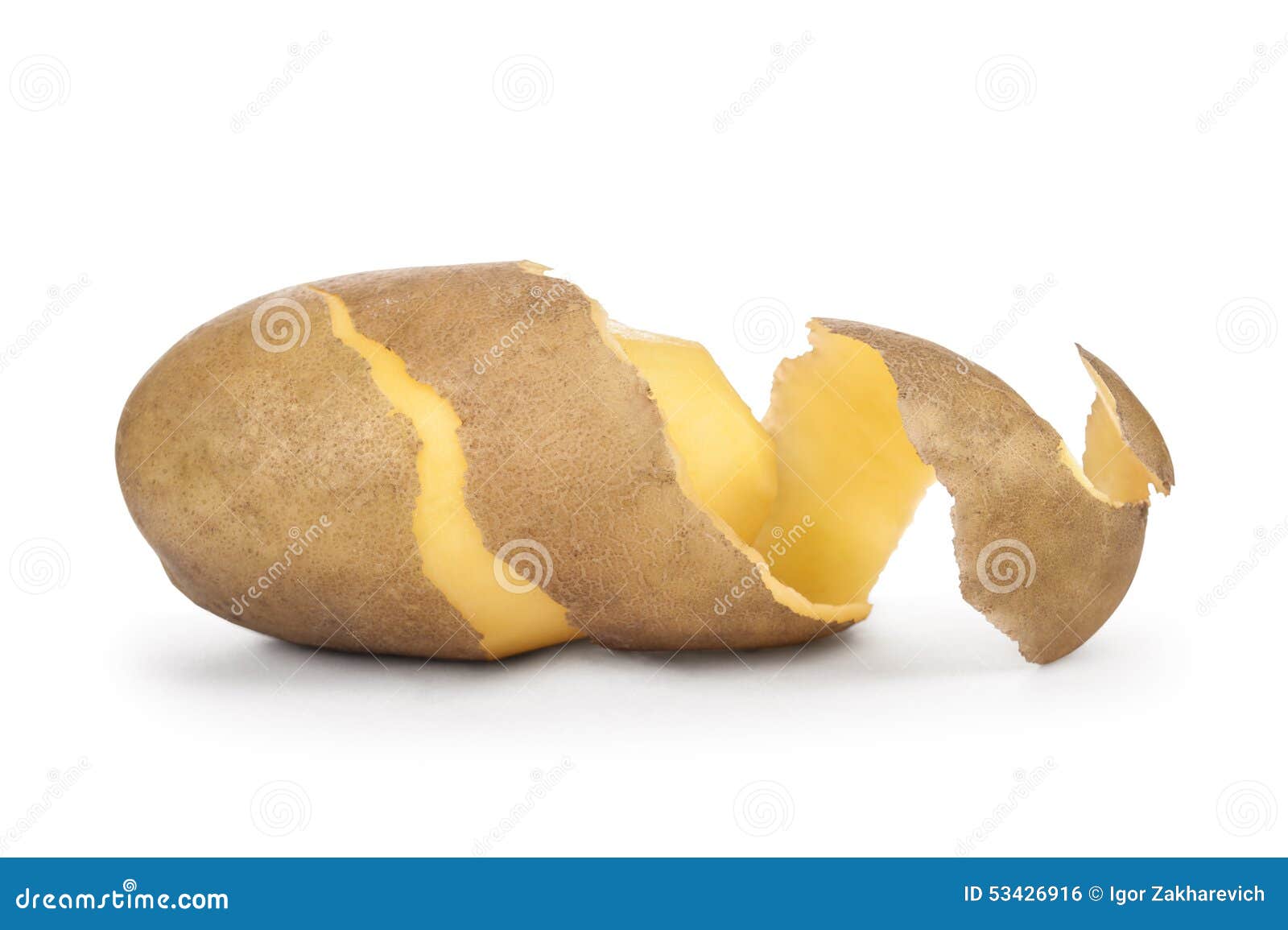 Peeled Potatoes with the Skin Stock Photo - Image of sliced, farming ...
