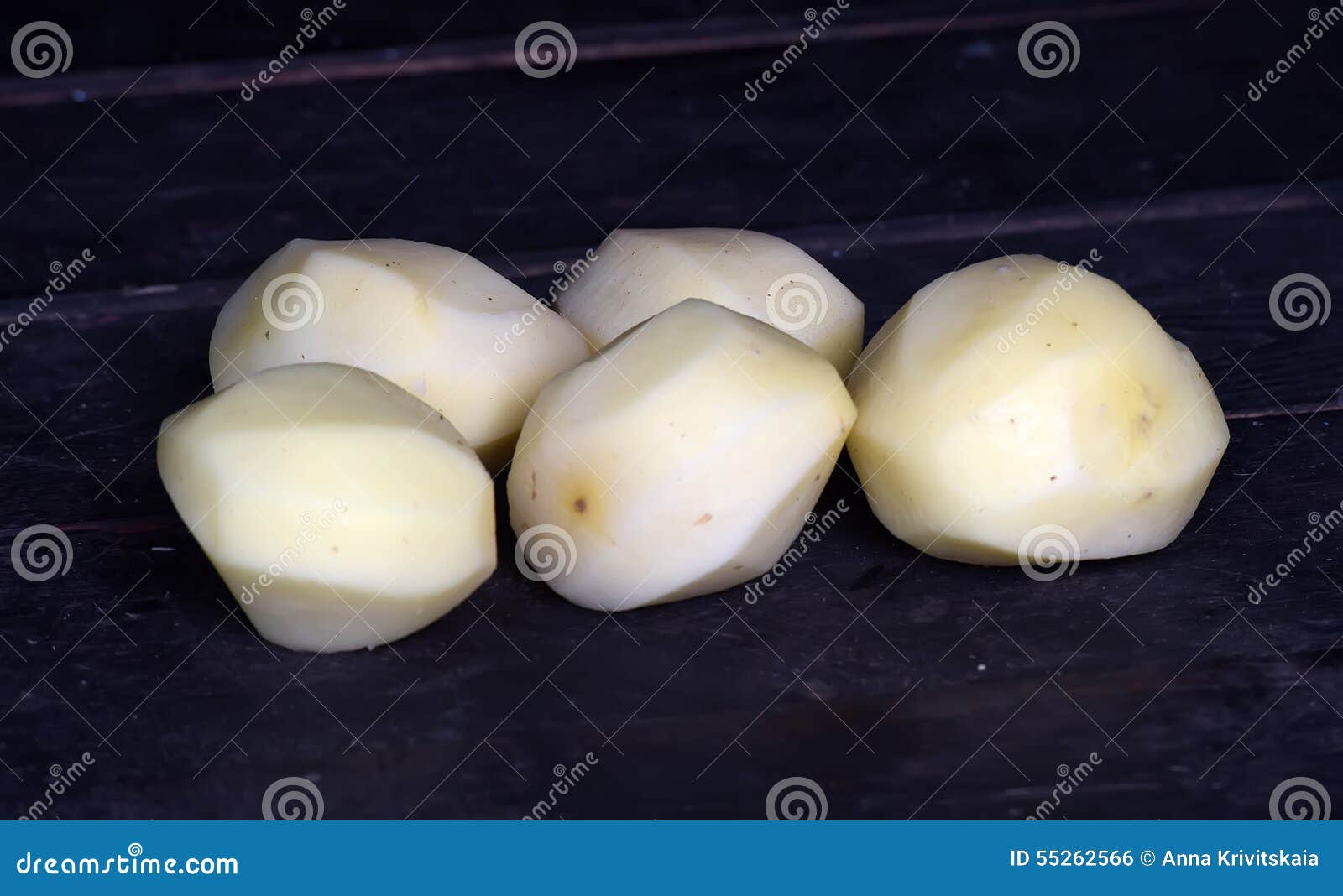 Peeled potatoes stock photo. Image of wooden, kitchen - 55262566