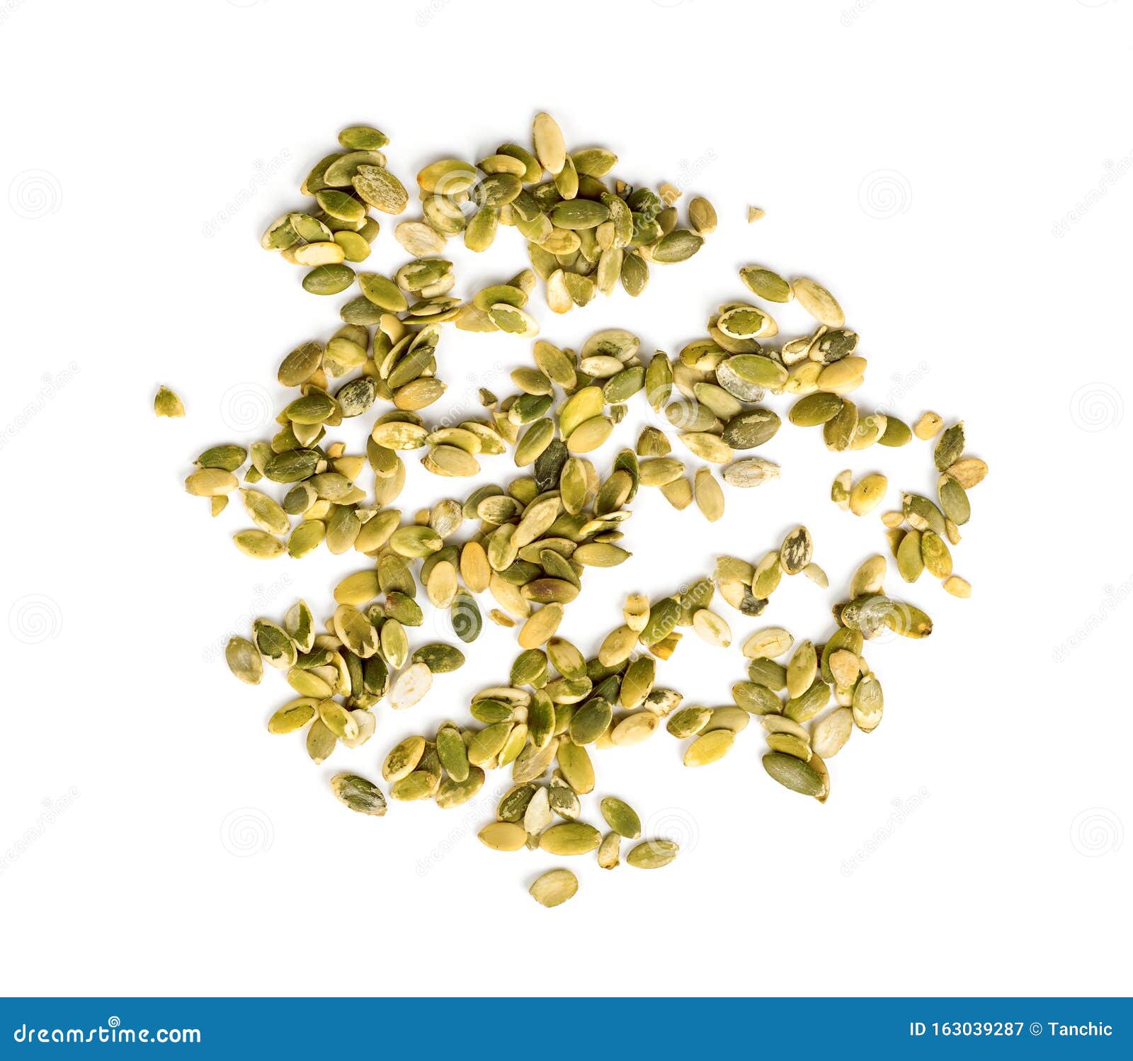 Peeled Pumpkin Seeds, Top View, Isolated on White Stock Image - Image ...