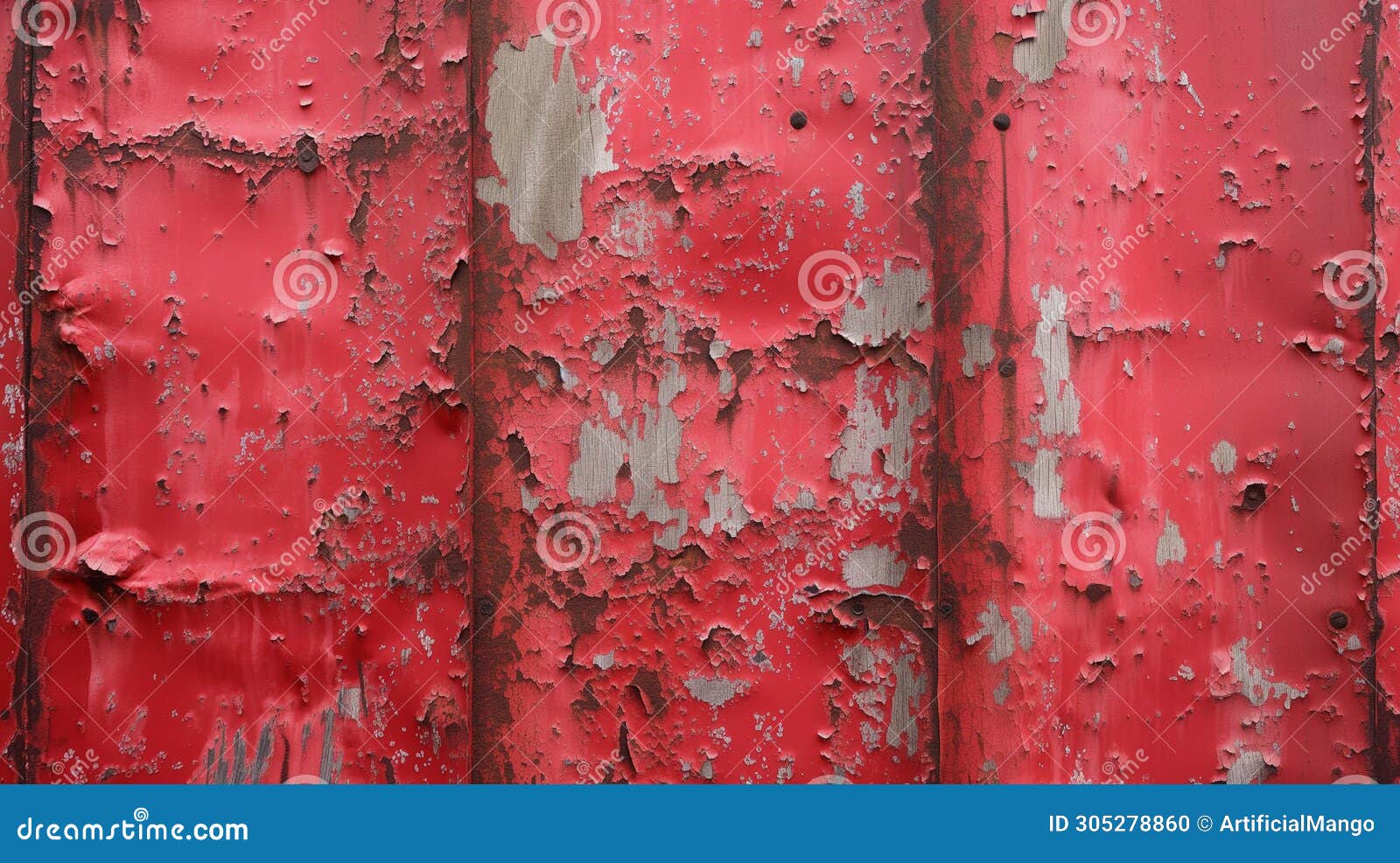 Peeled Red Paint on Old Metal Surface. AI Generated. Stock Illustration ...
