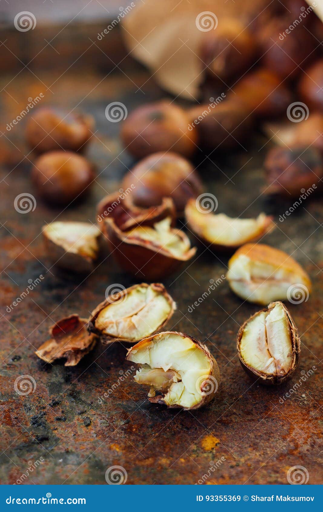 Peeled roasted chestnuts stock image. Image of natural - 93355369