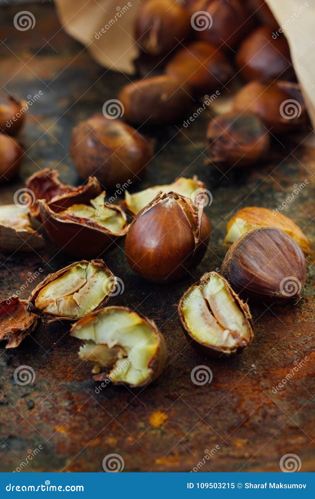Peeled roasted chestnuts stock image. Image of vegan - 109503215