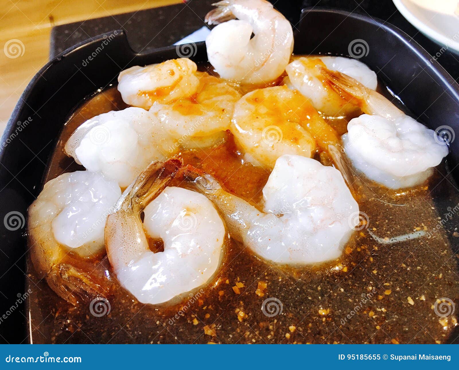Peeled shrimp stock image. Image of black, food, white - 95185655