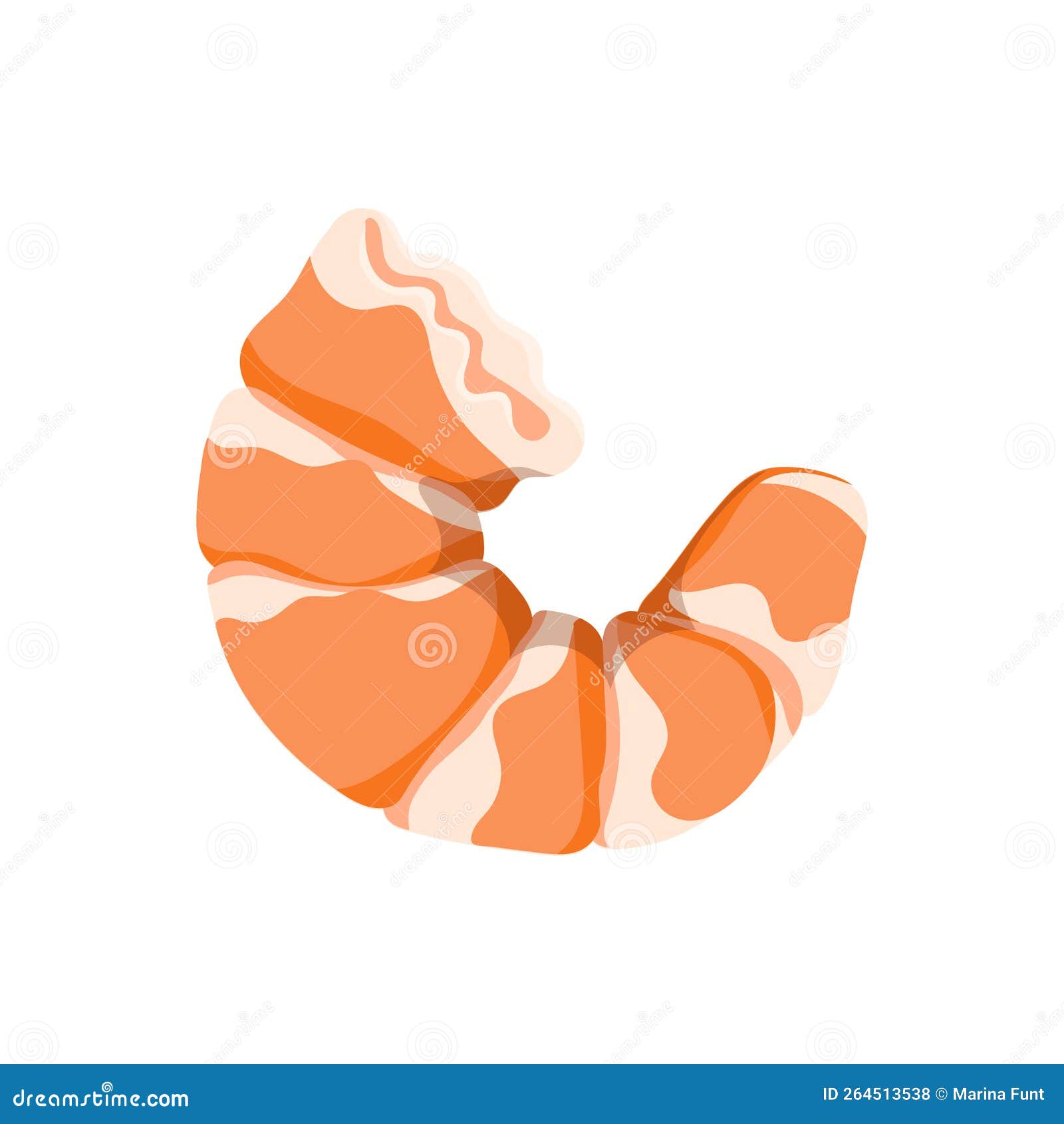 Peeled Shrimp Icon. Cartoon Shrimp without Shell, Pink Stock Vector ...