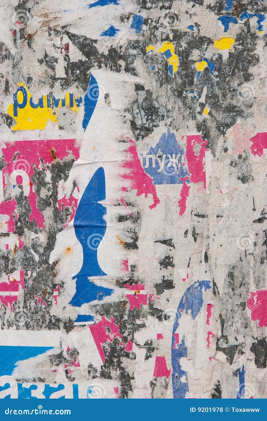 Peeled Wall with Advertising Scraps Stock Photo - Image of details ...