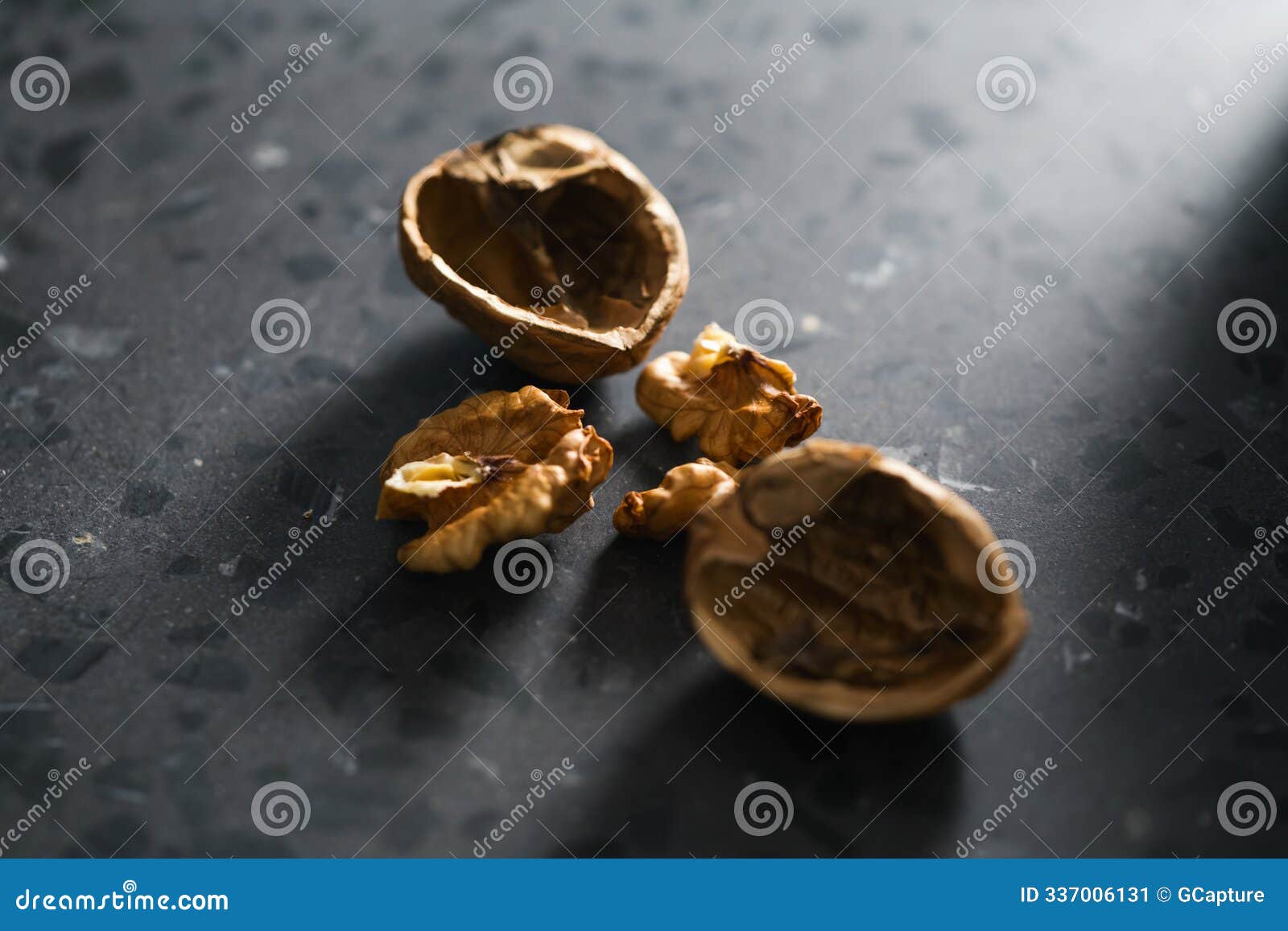 A Man Peeled A Walnut That Was Spoiled. Infestation Of The Fruit By The ...