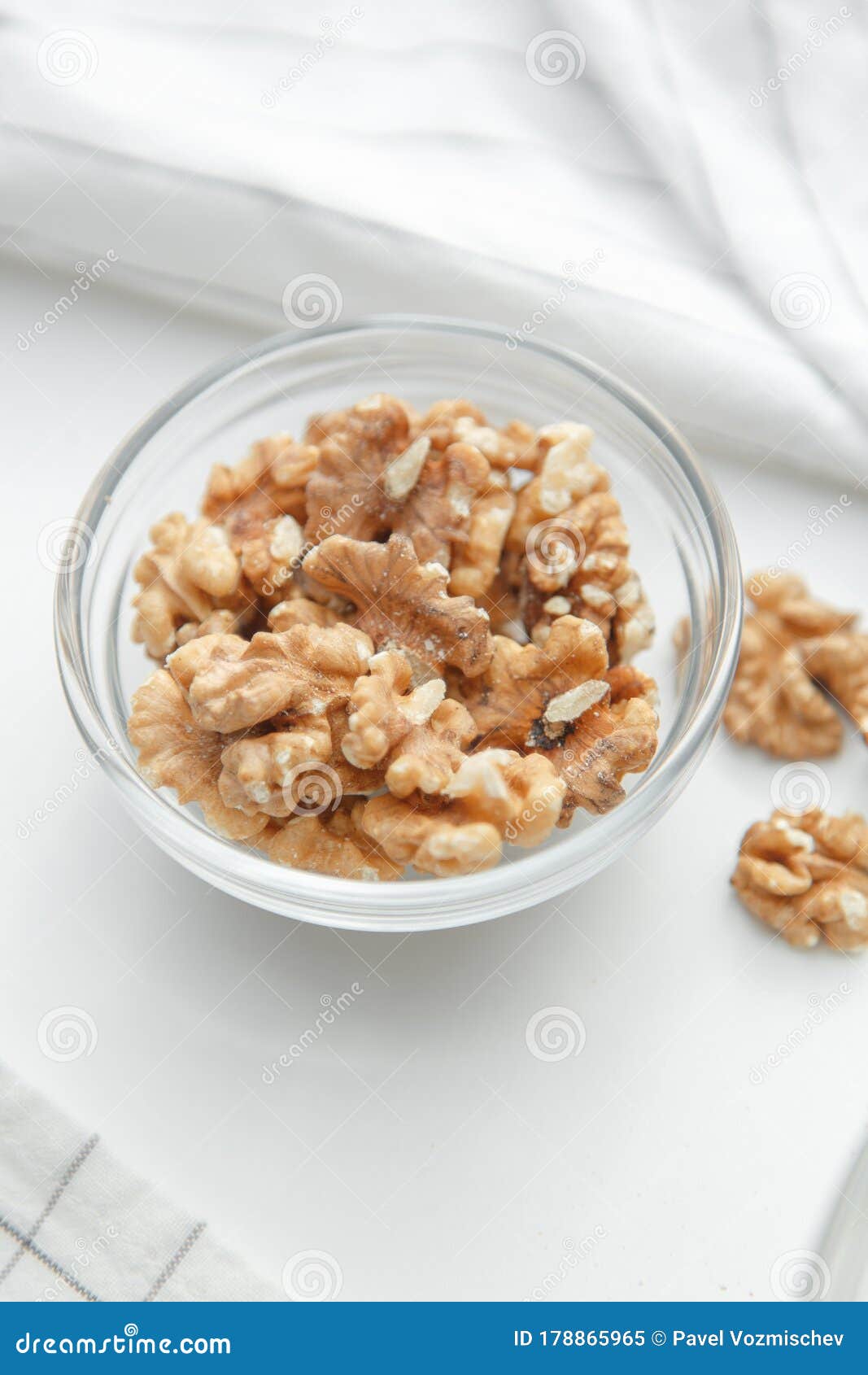 Peeled Walnuts in a Glass Dish Stock Image - Image of nature, healthy ...