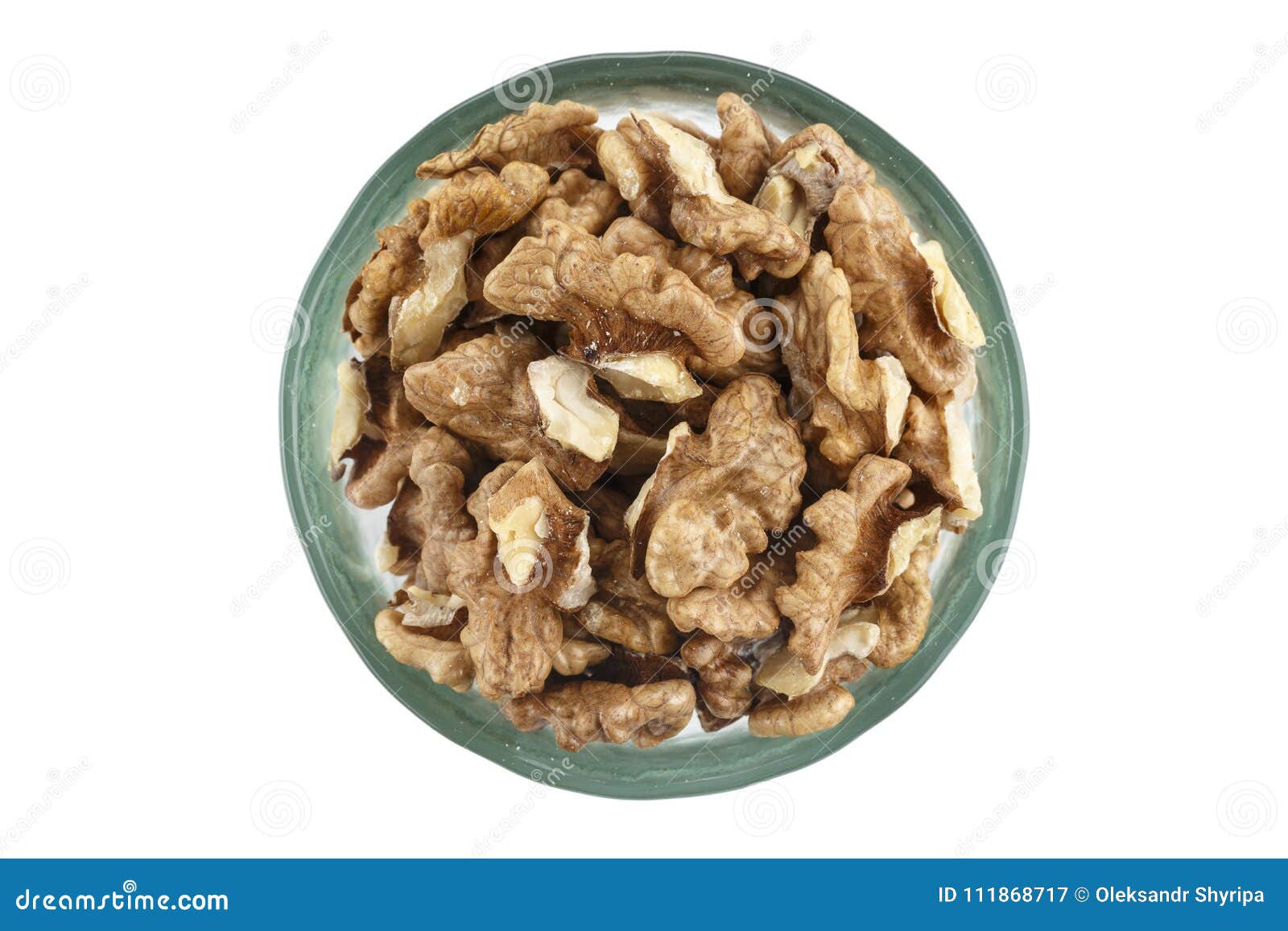 Peeled walnuts in a plate stock image. Image of health - 111868717