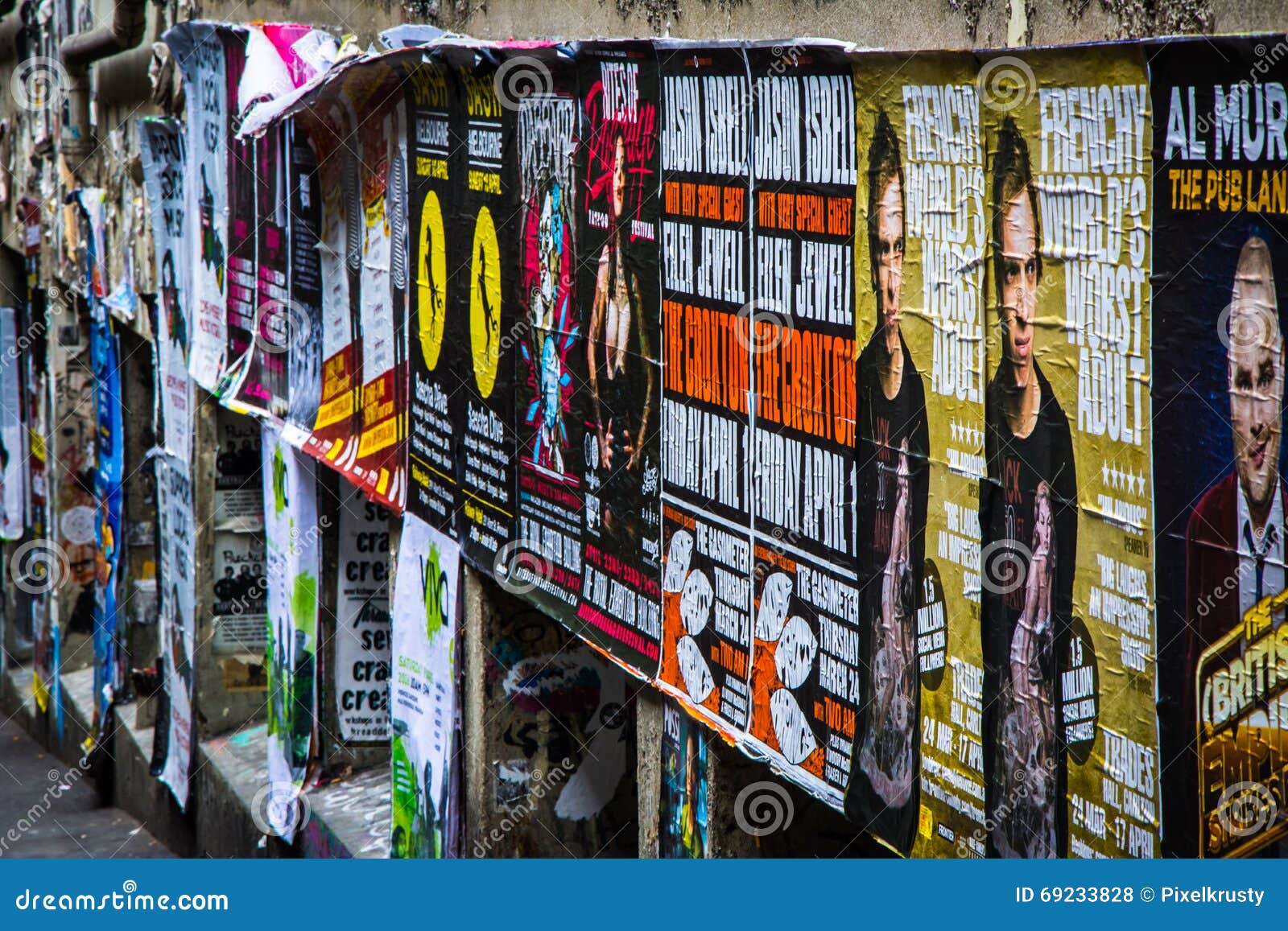 Peeling Advertisement Posters Editorial Stock Photo - Image of texture ...